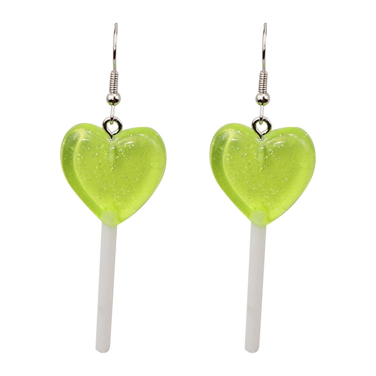 BNNG Trendy Statement Creative Cute Heart Lollipop Earring Candy Dangle ...