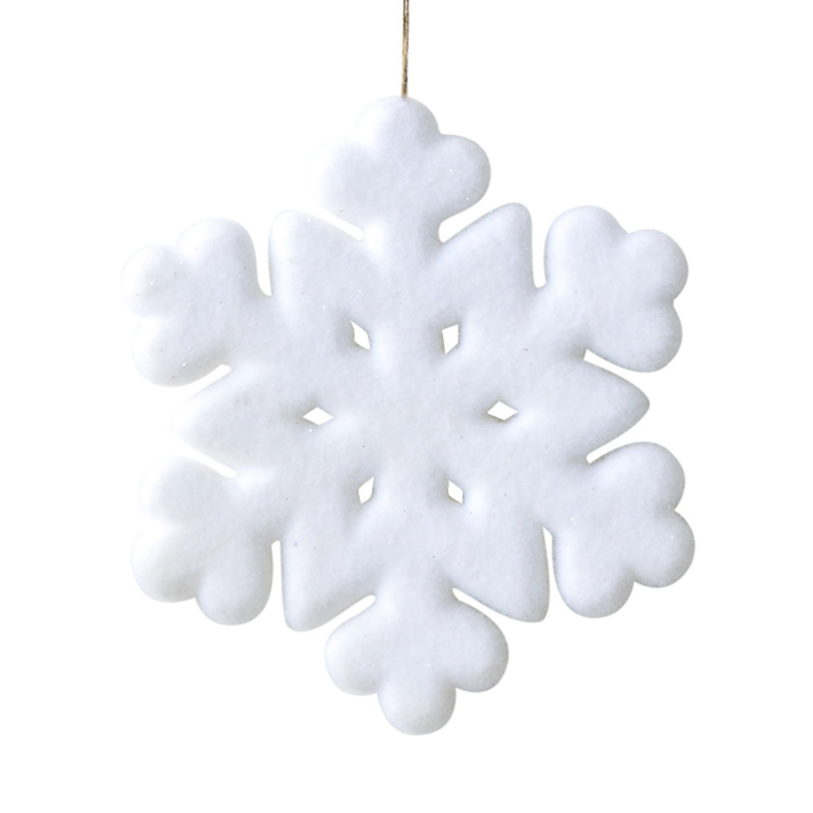 BNNG White Christmas Snowflake Ornaments- Plastic Hanging Snow Flakes ...