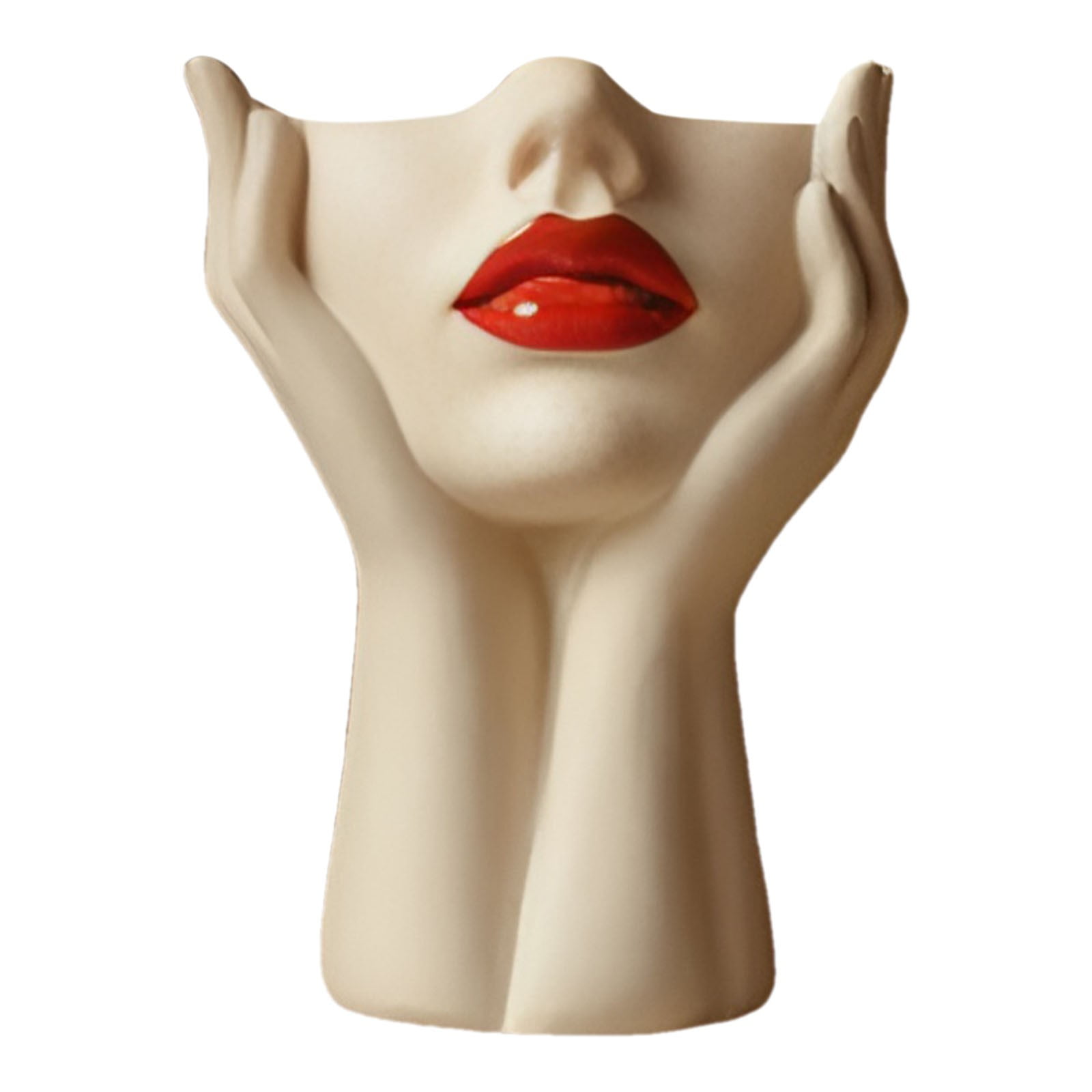 BNNG White Resin Face Vase, Female Form Modern Vases Head Half Bust ...