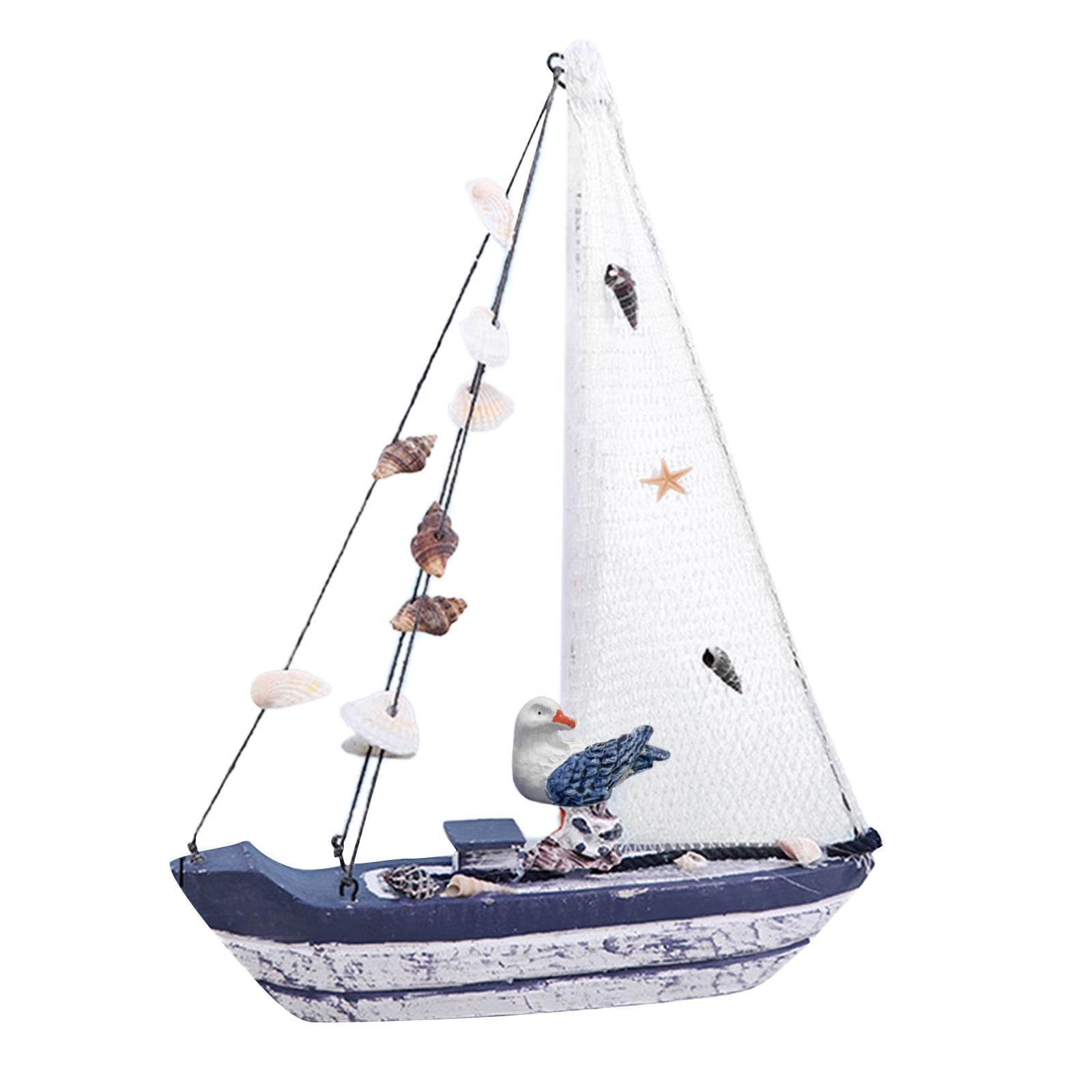 BNNG Wooden Sailing Boat Model Mini, Handmade Vintage Nautical Wood ...