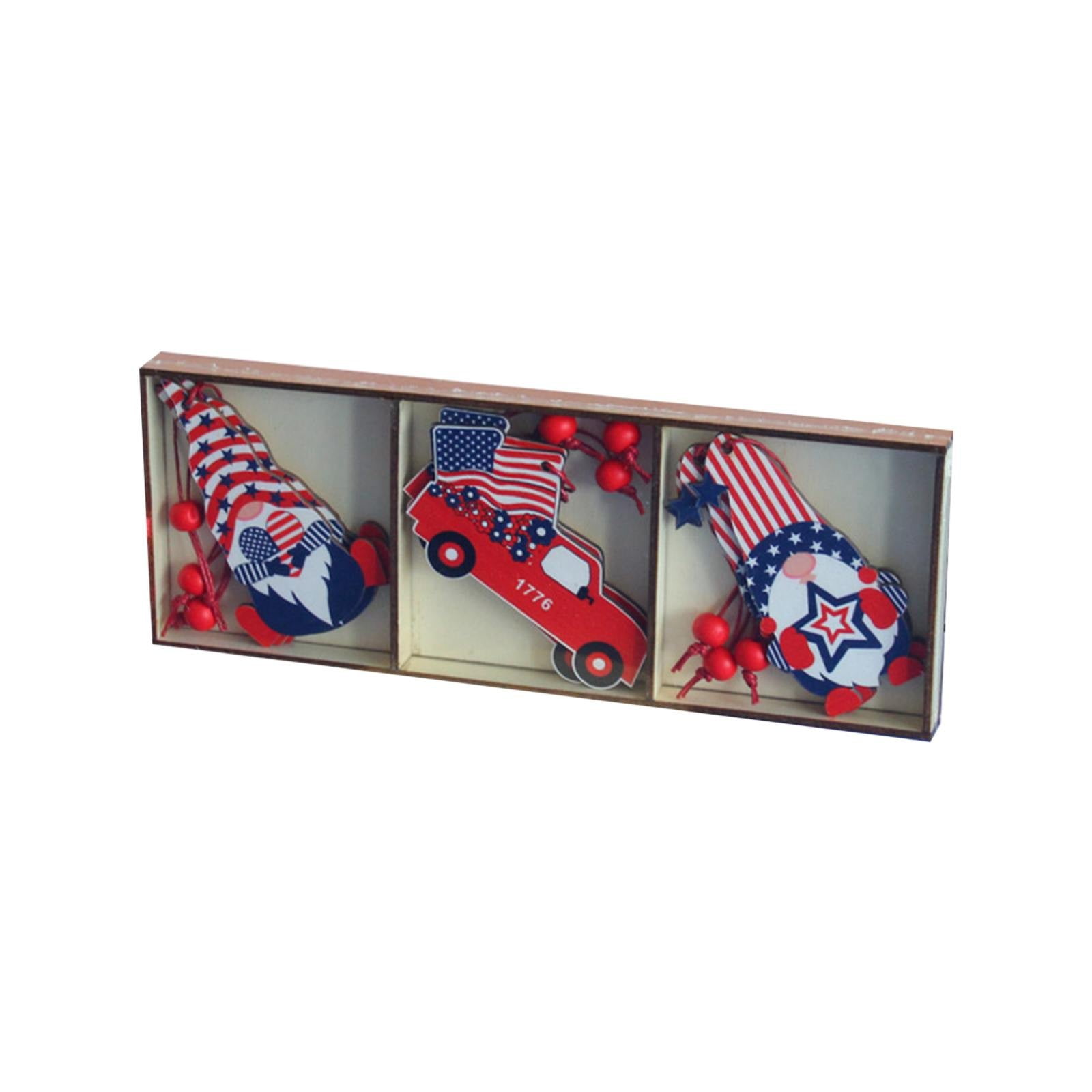 BNNG Wooden USA Blocks for Patriotic Decorations 3.5"H, Independence ...