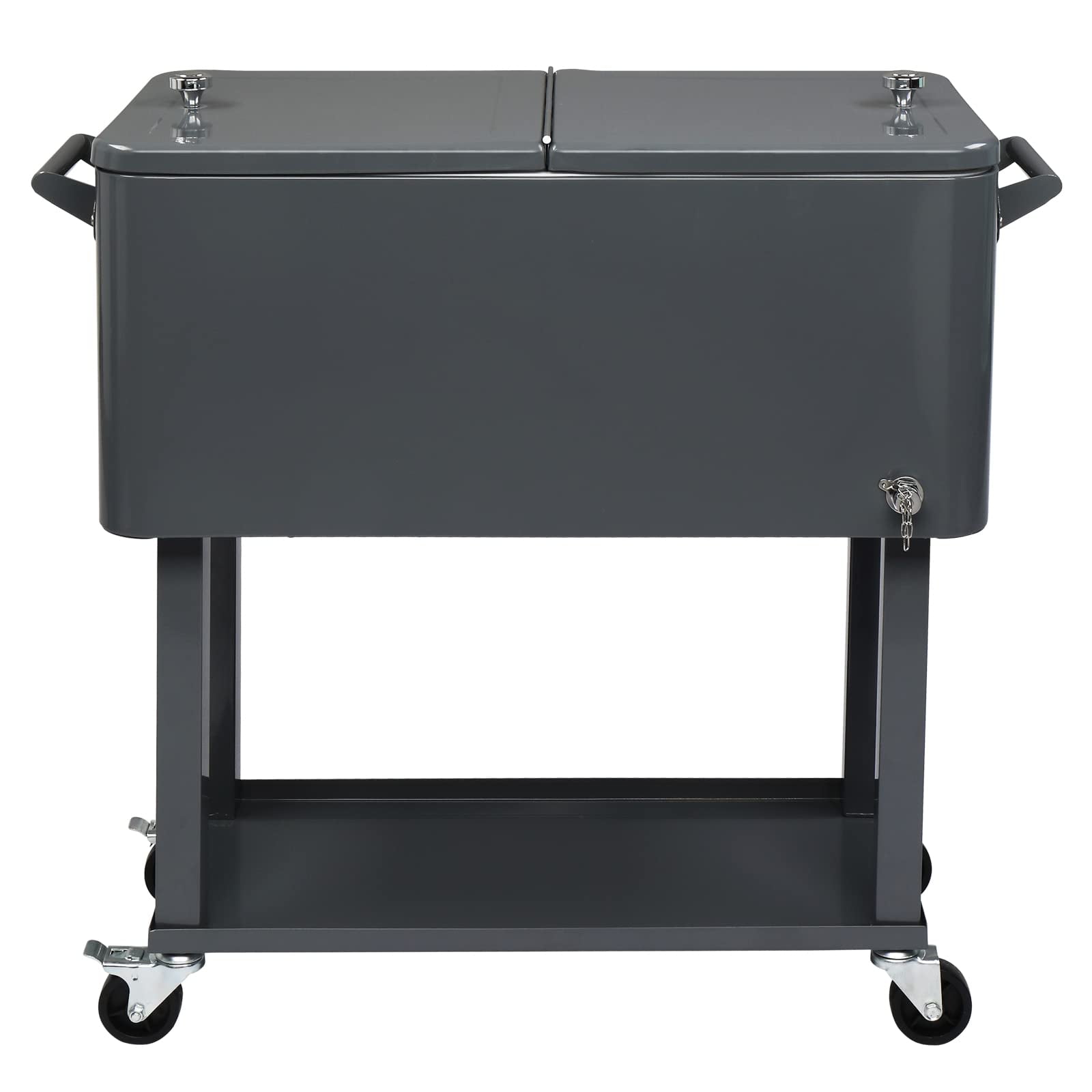 BNSPLY 80 Quart Outdoor Cooler Cart Rolling Ice Chest Cooler Cart ...