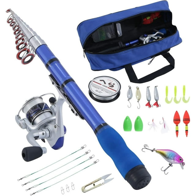BNTTEAM Collapsible Telescoping Mini Fishing Rod & Reel Combos, Tackle ...