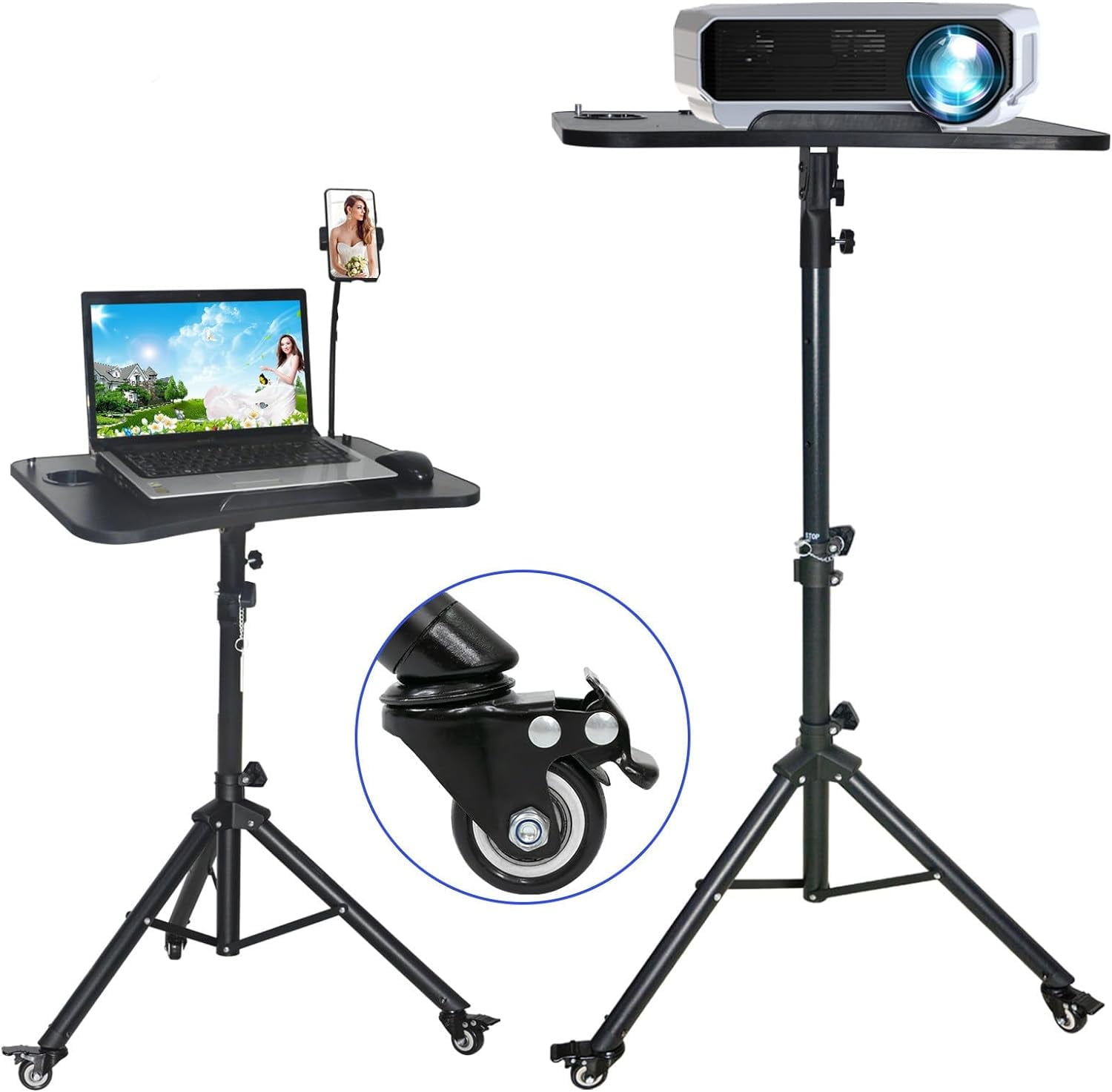 BNTTEAM Portable Universal Laptop Projector Tripod Stand, Adjustable 22 ...