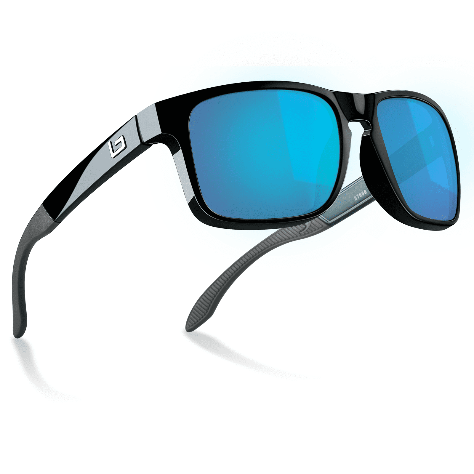 BNUS Polarized Sunglasses Men Women Corning Real Glass Lens Shiny Black ...