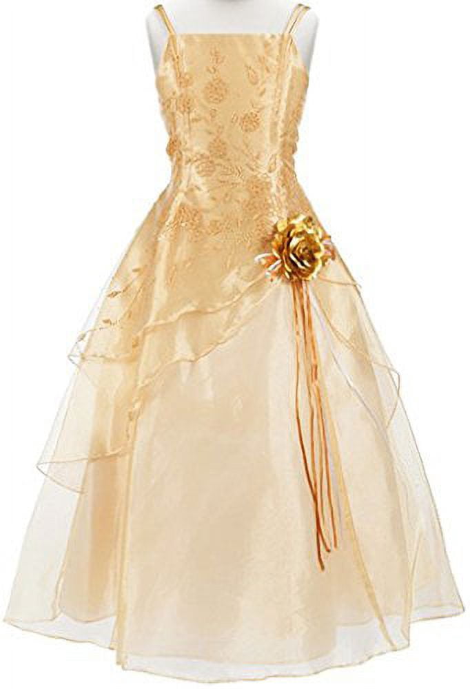 BNY Corner Triple Layered Organza Dress for Big Girl Gold 12 HC1110C ...