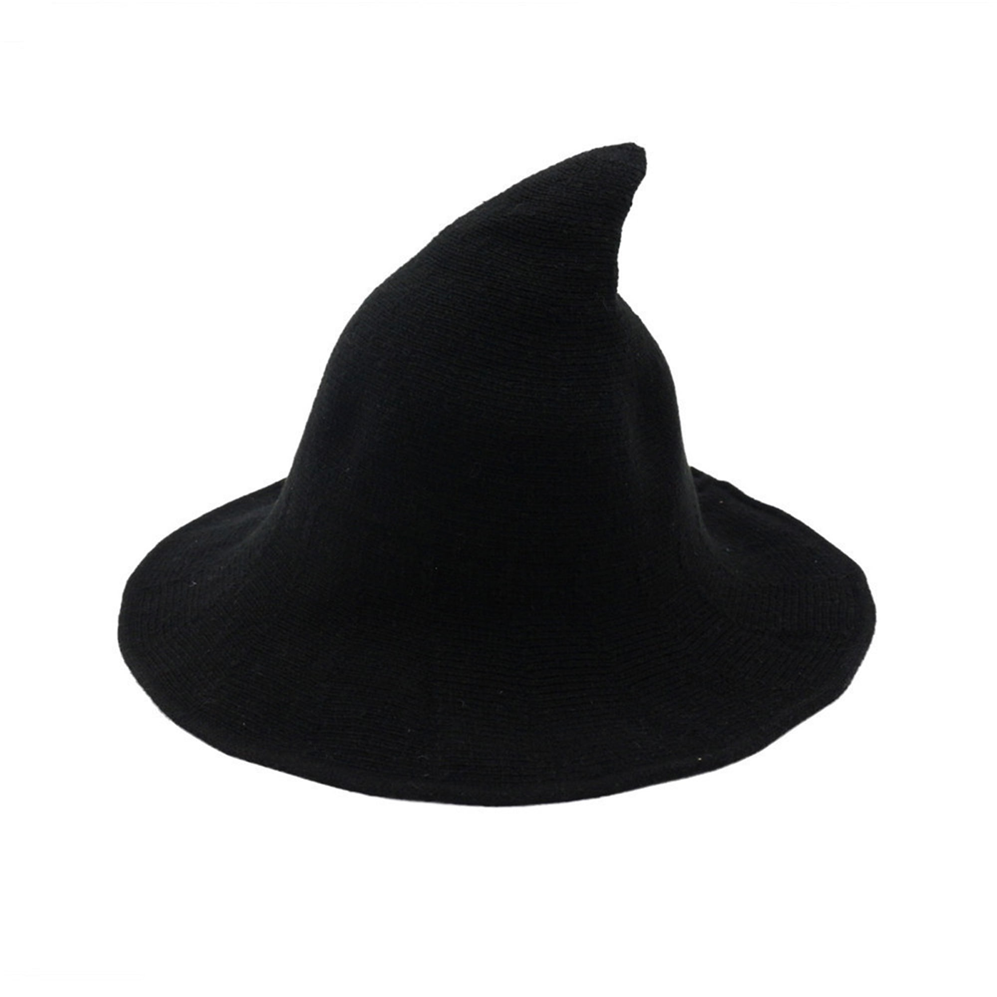 BNYhome Women Witch Hat Knitted Wool Wizard Foldable Cap for Halloween ...