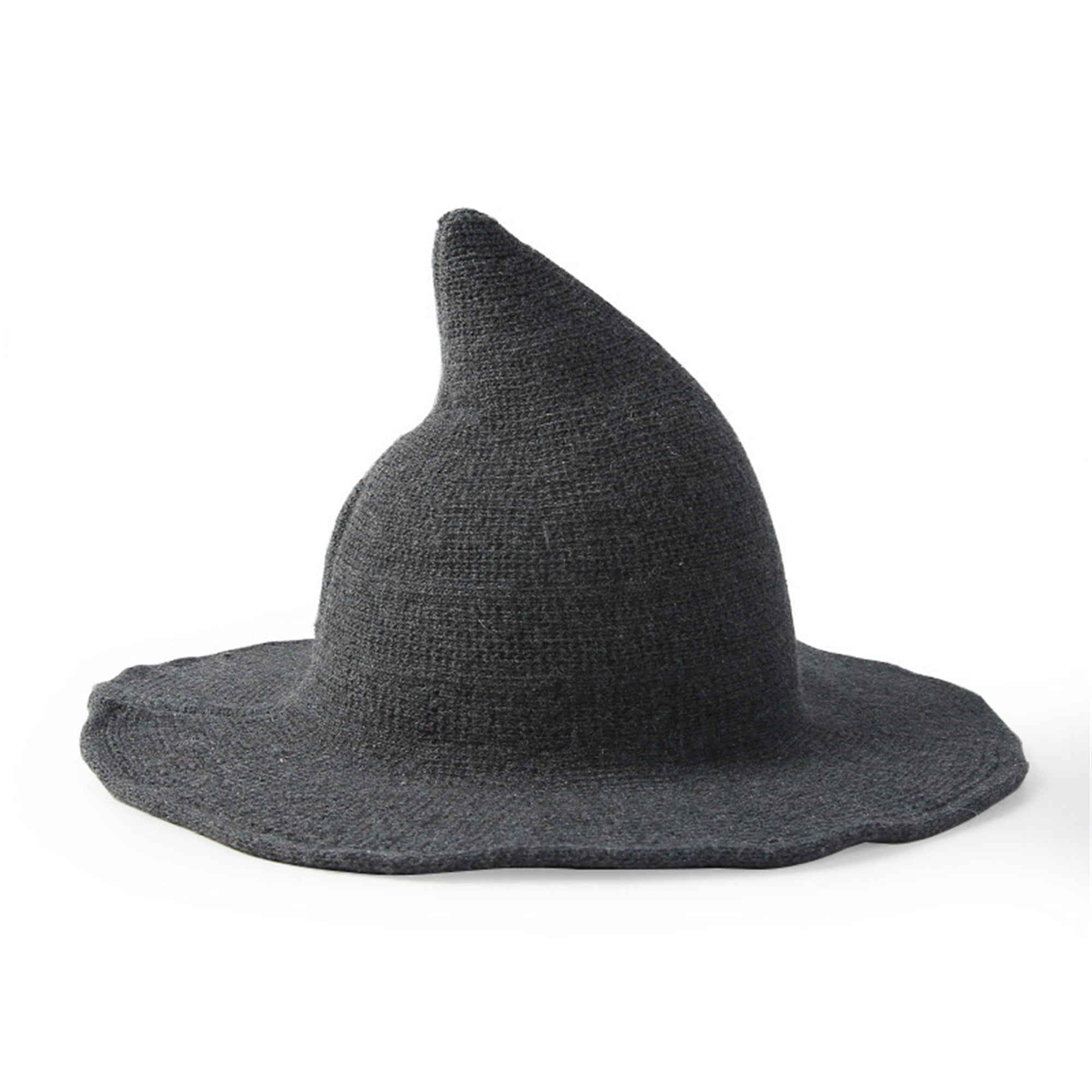 BNYhome Women Witch Hat Knitted Wool Wizard Foldable Cap for Halloween ...