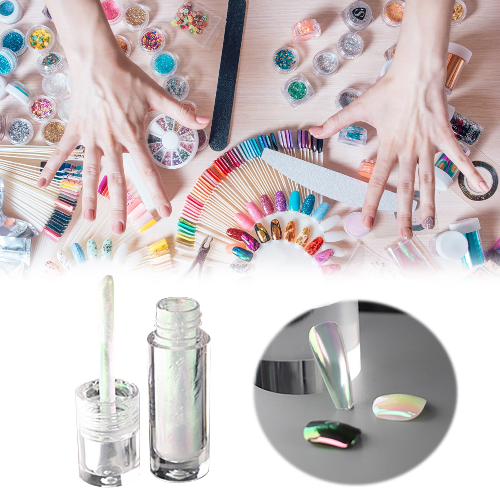 BNisBM, Nail Liquid Powder Non Flying Powder Liquid Flour Fairy Powder ...