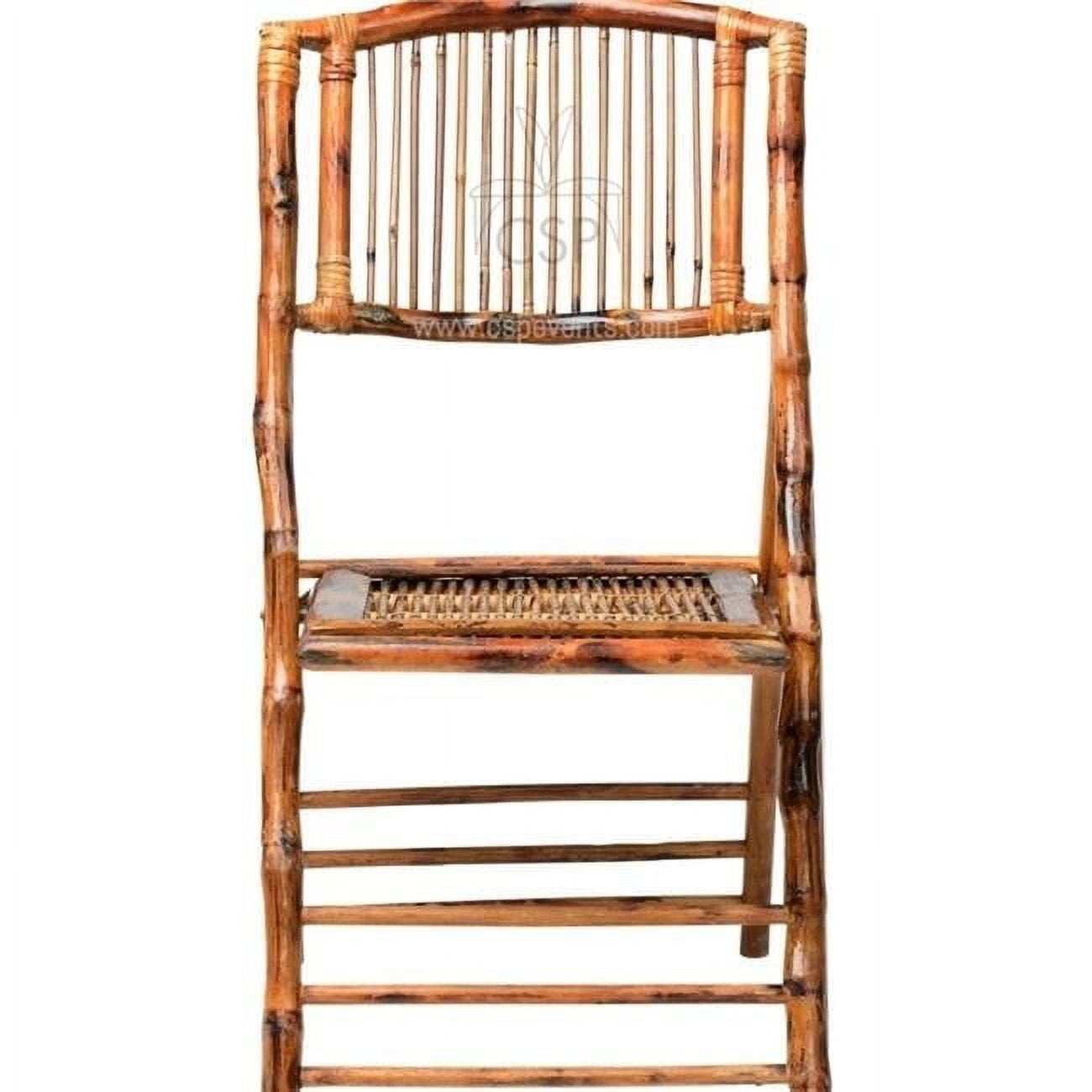 Chesterfield Bamboo Folding Chair, Set of 4, 34 in Height, Natural ...