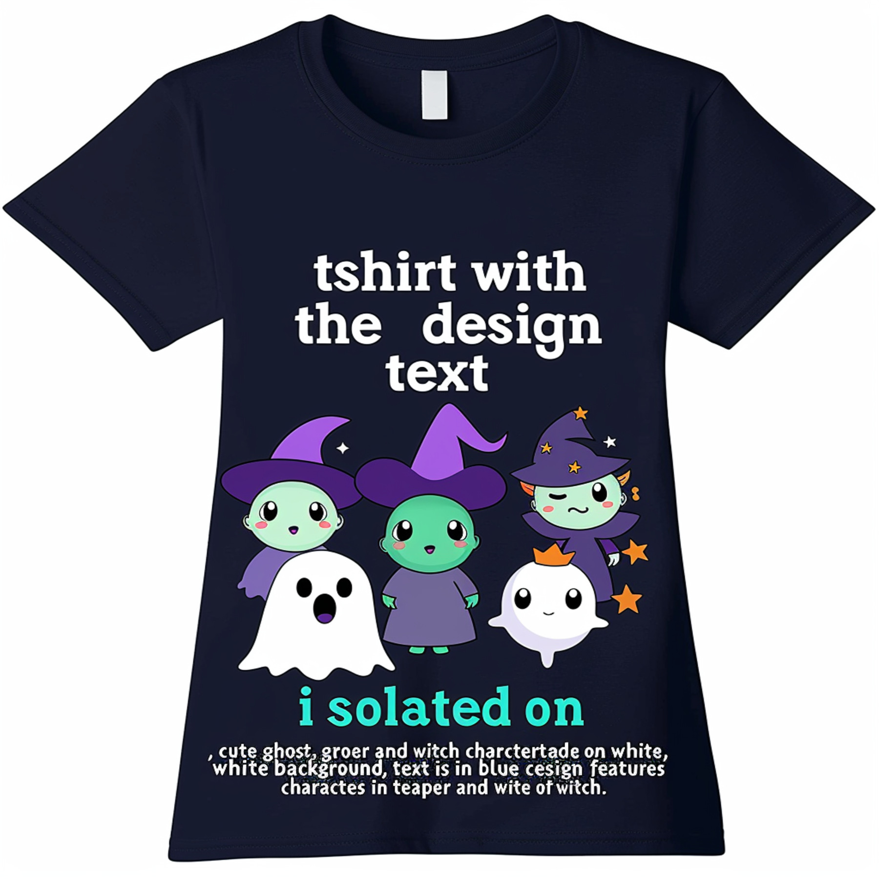 BO Clean Up Cute Ghost Grim Reaper and Witch Characters Black TShirt ...