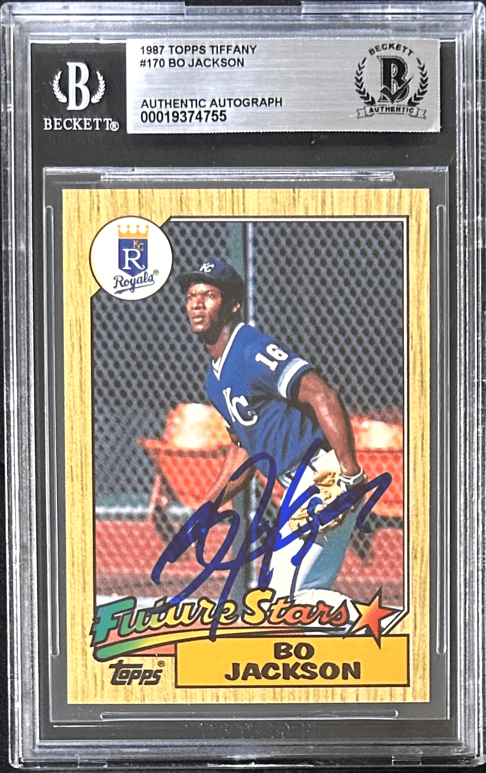 BO JACKSON AUTOGRAPHED 1987 TOPPS TIFFANY CARD #170 BECKETT 19374755 ...