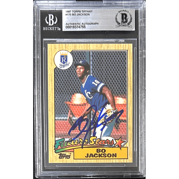 BO JACKSON AUTOGRAPHED 1987 TOPPS TIFFANY CARD #170 BECKETT 19374755 ...