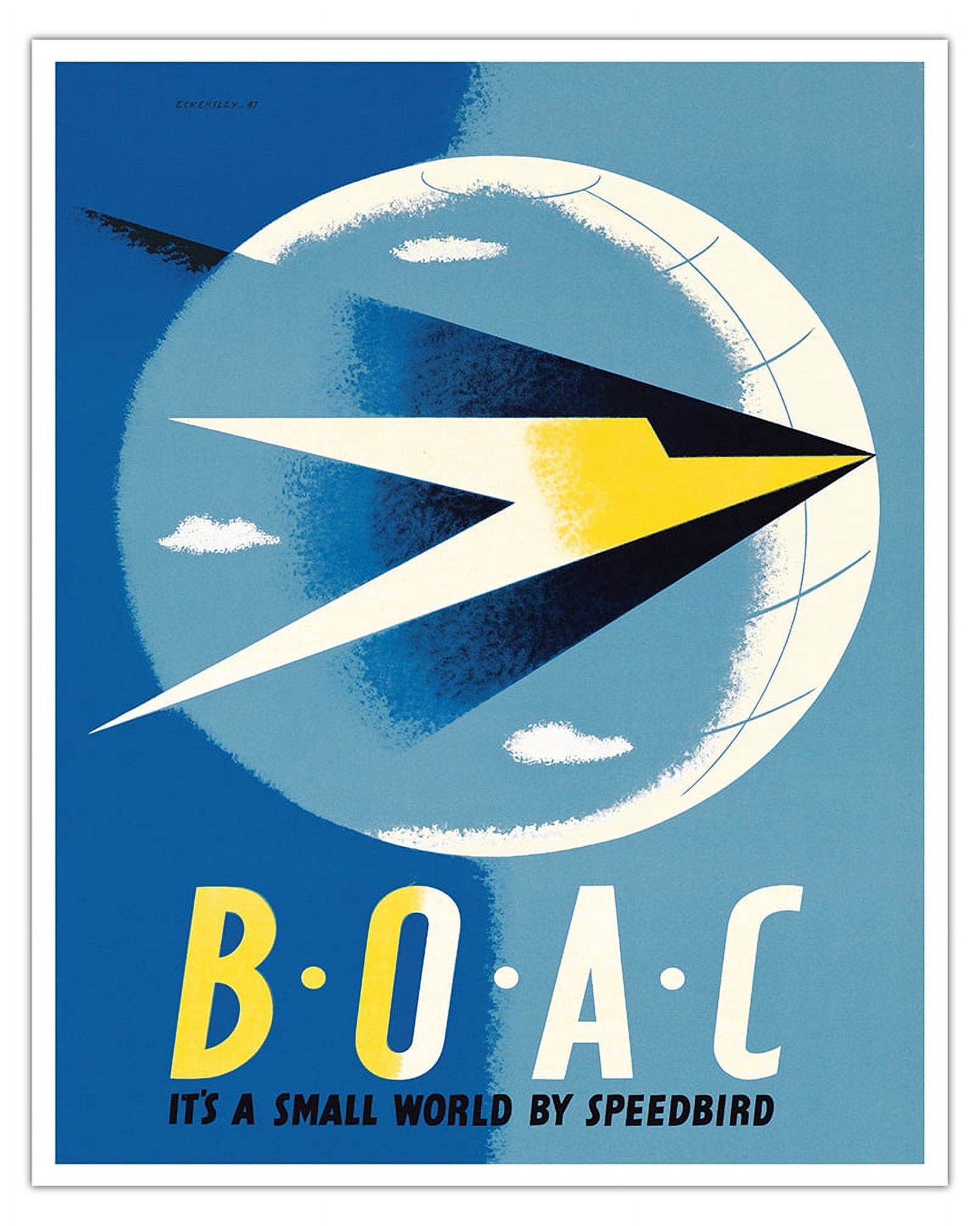 BOAC - Speedbird around the World - Vintage Airline Travel Poster by ...