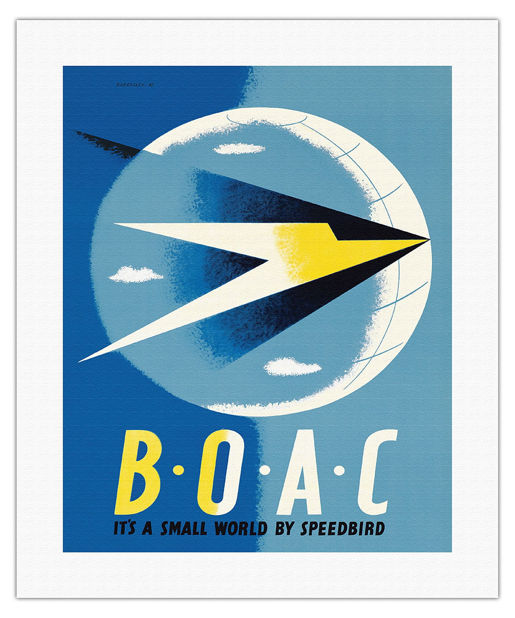 BOAC - Speedbird around the World - Vintage Airline Travel Poster by ...