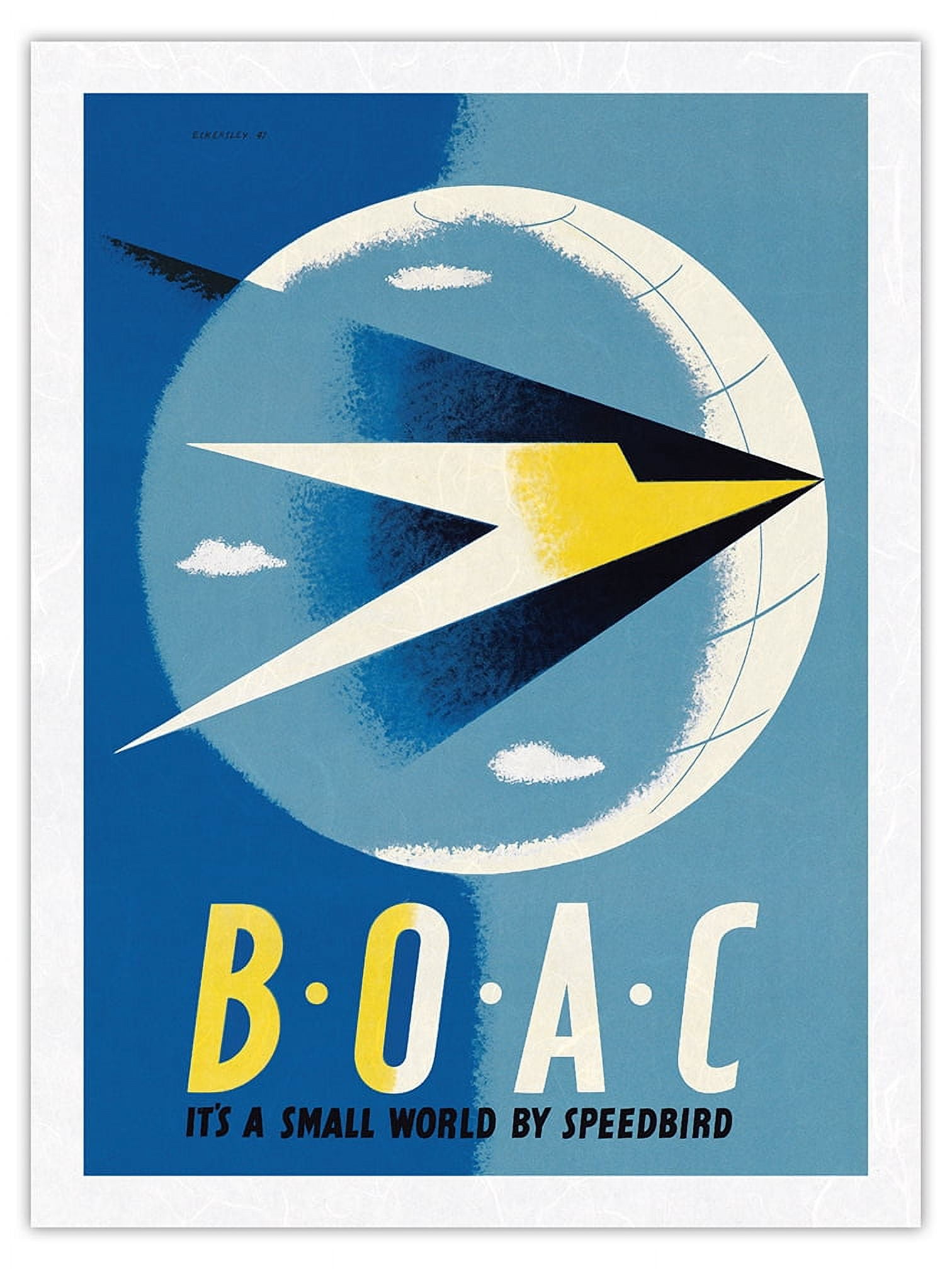 BOAC - Speedbird around the World - Vintage Airline Travel Poster by ...