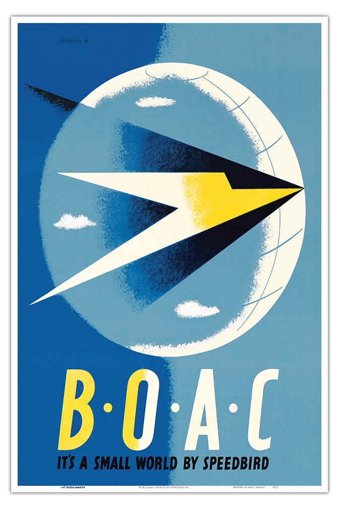 BOAC - Speedbird around the World - Vintage Airline Travel Poster by ...