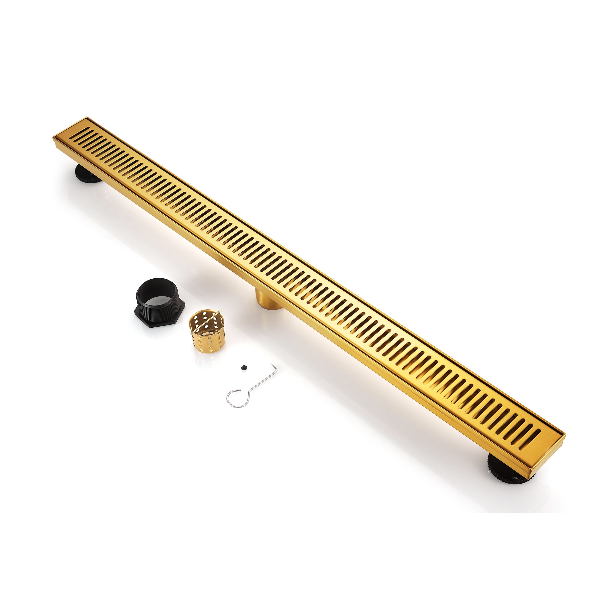 BOANN 304 Stainless Steel Rectangular Linear Shower Floor Drain in Gold ...