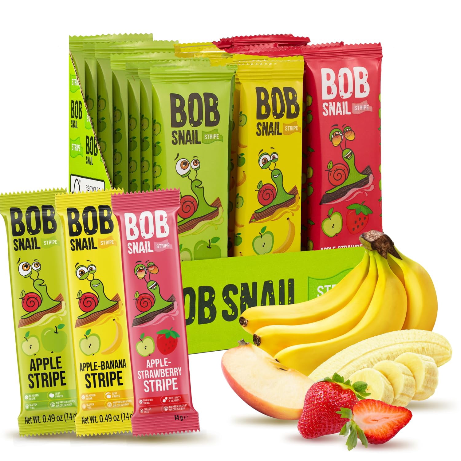 BOB SNAIL Healthy Organic BCF26 Fruit Snacks for and Adults - 30 ...