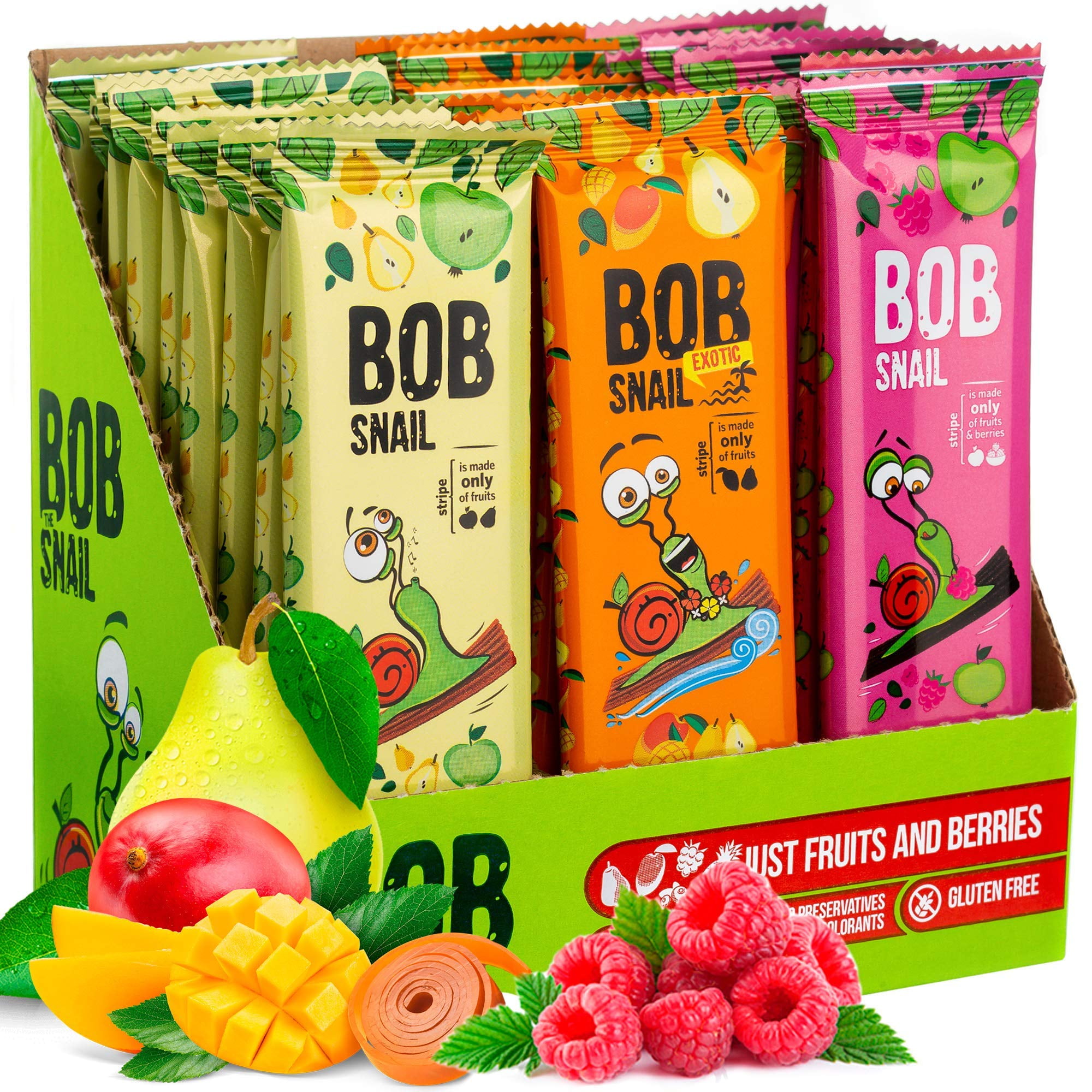 BOB SNAIL Snacks Variety SSF20 Pack for Kids Adults - 30 Healthy Fruit ...