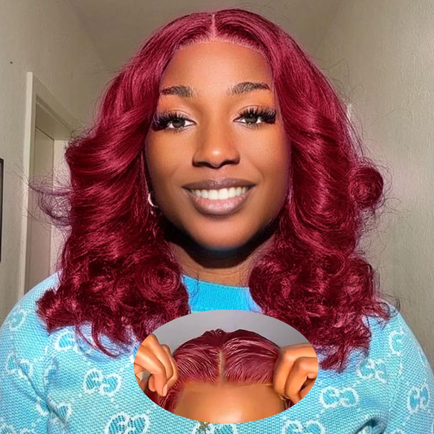 BOB Wig Human Hair 5X5 HD Lace Closure Wig 200% Density Body Wave Wig ...