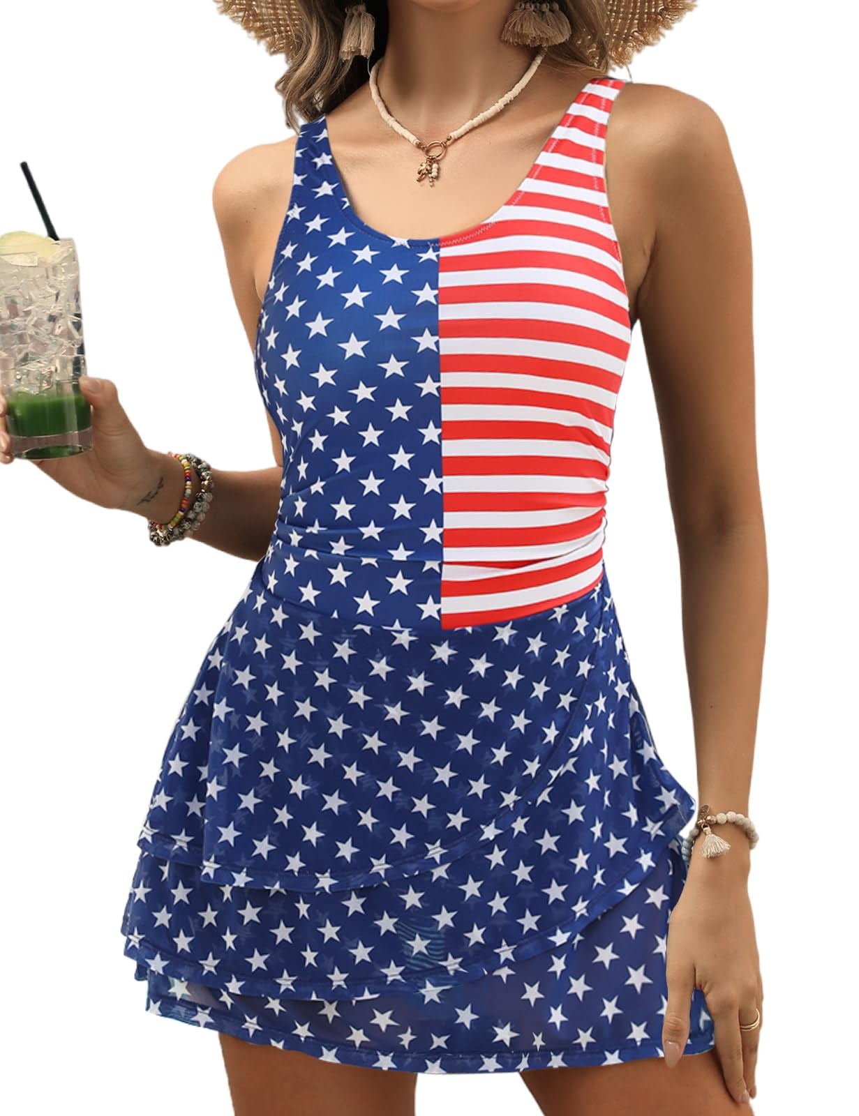 BOBO Women One Piece Swimdress Swimsuit Tummy Control Modest Swim Dress ...