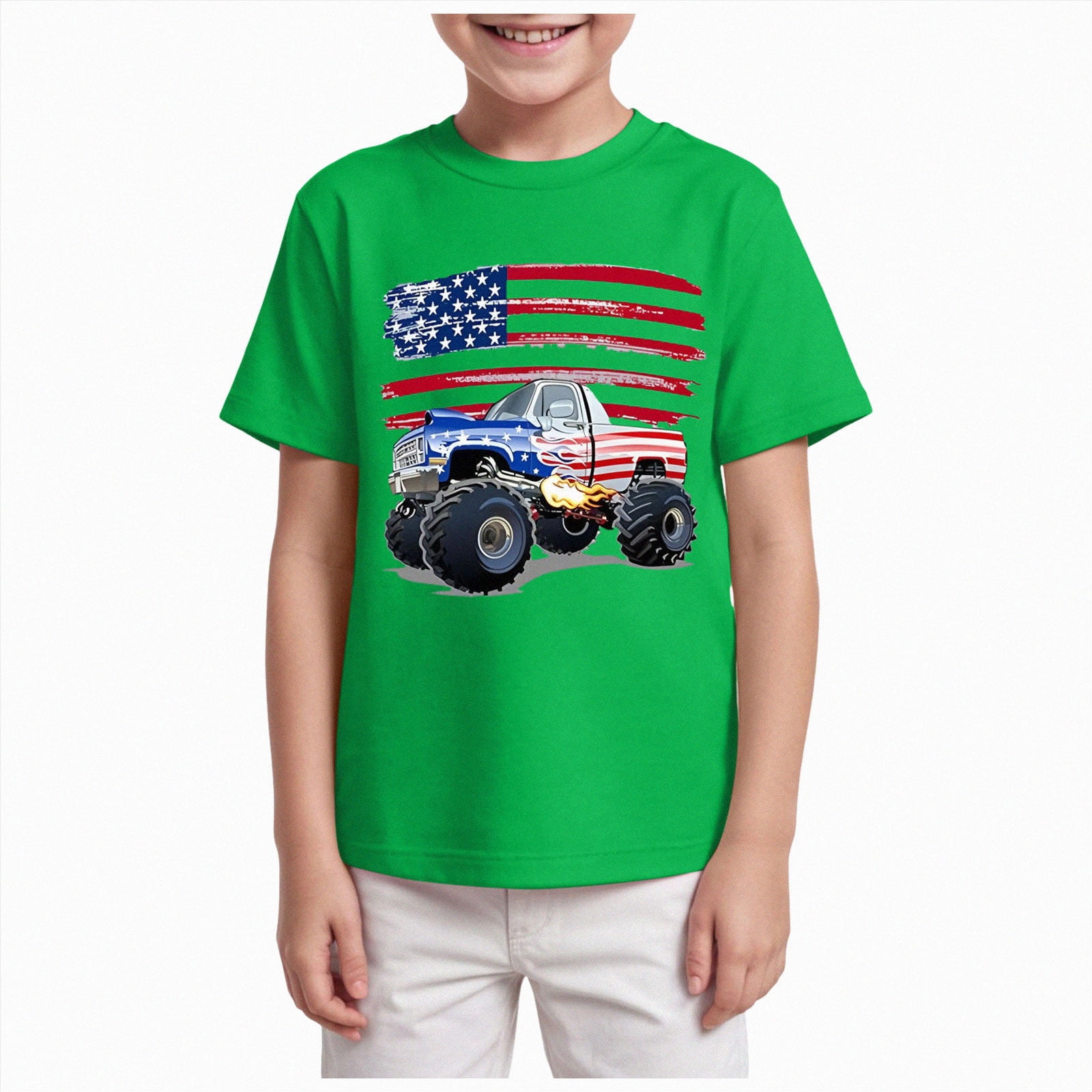 BOBOGOJP 4th of July Shirts Boys Independence American Shirt Kids Short ...