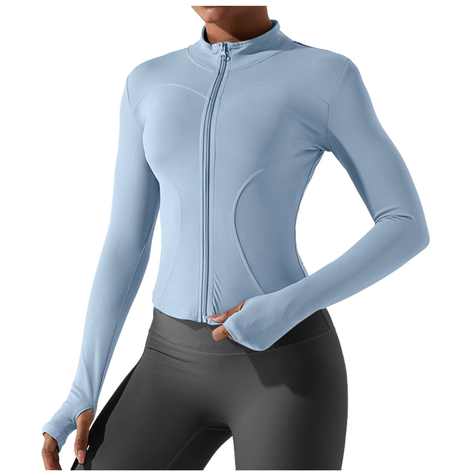 BOBOGOJP Activewear Sets for Women Solid Basic Long Sleeve Crew Neck ...