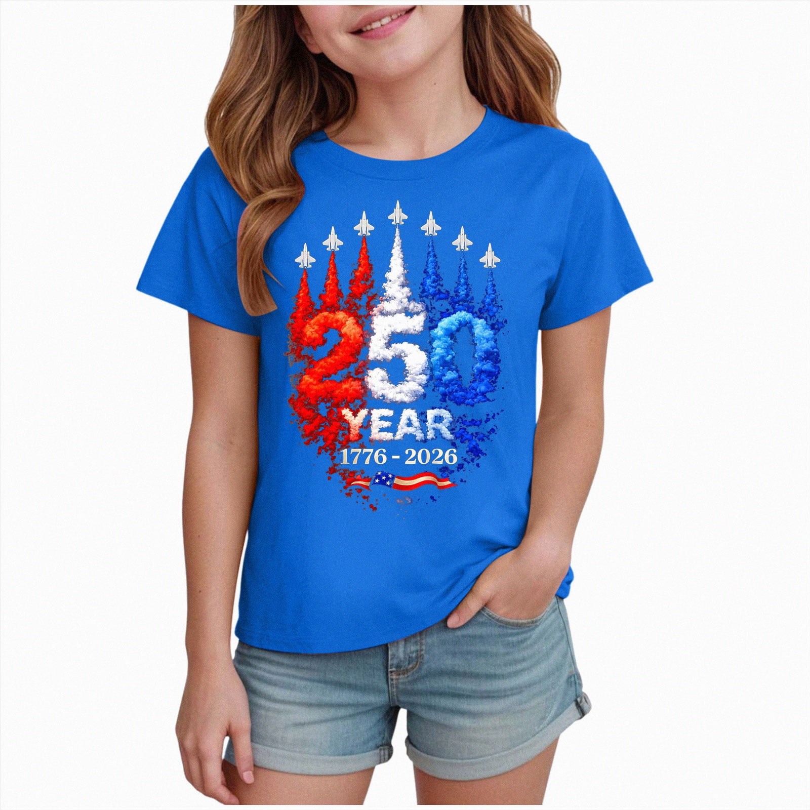 BOBOGOJP American Heart Girls 4th of July Shirt Kids Sequin T-Shirt ...