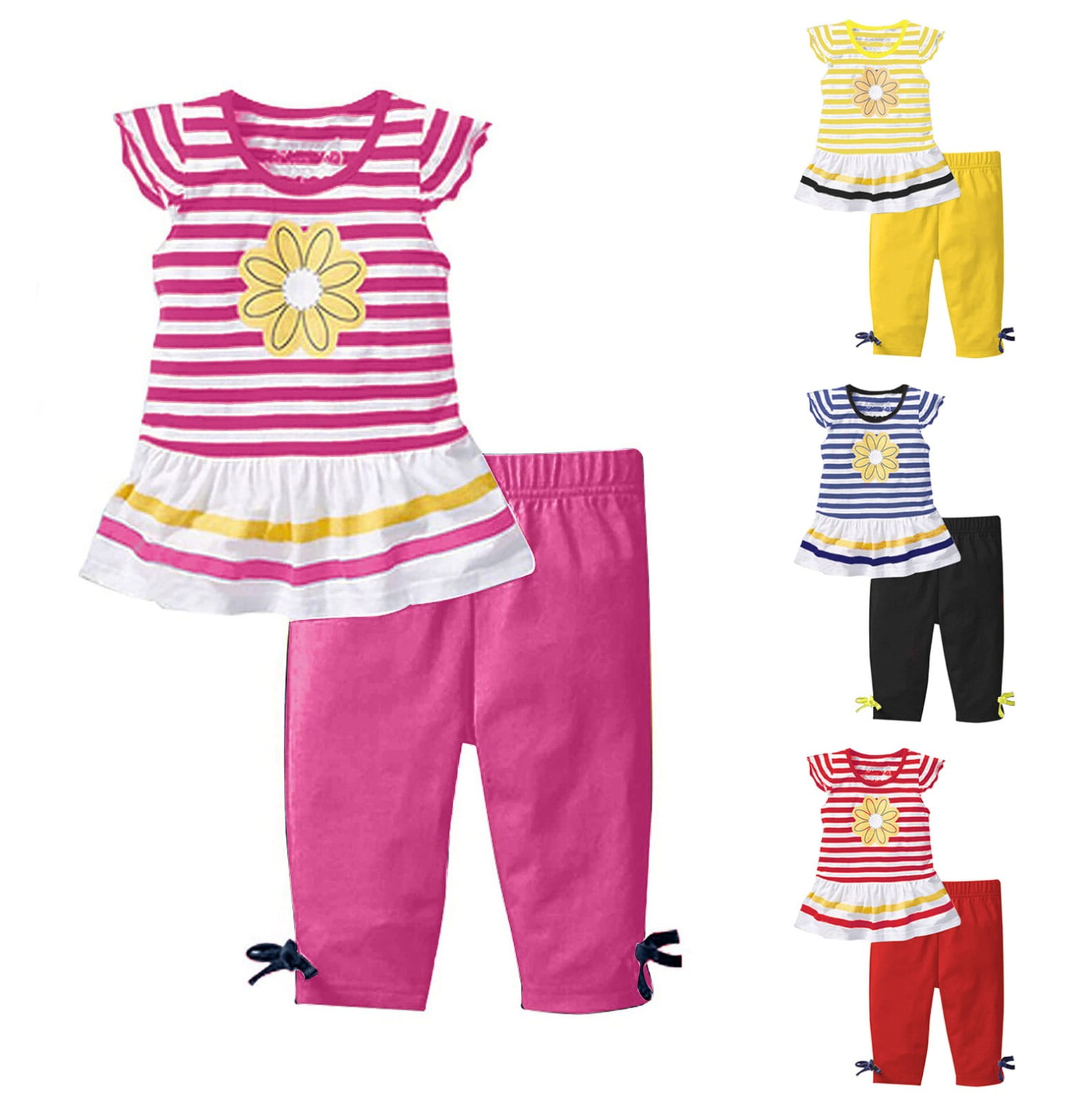 BOBOGOJP Baby Girls Summer Clothes Casual Clothing Suit Short Sleeve ...