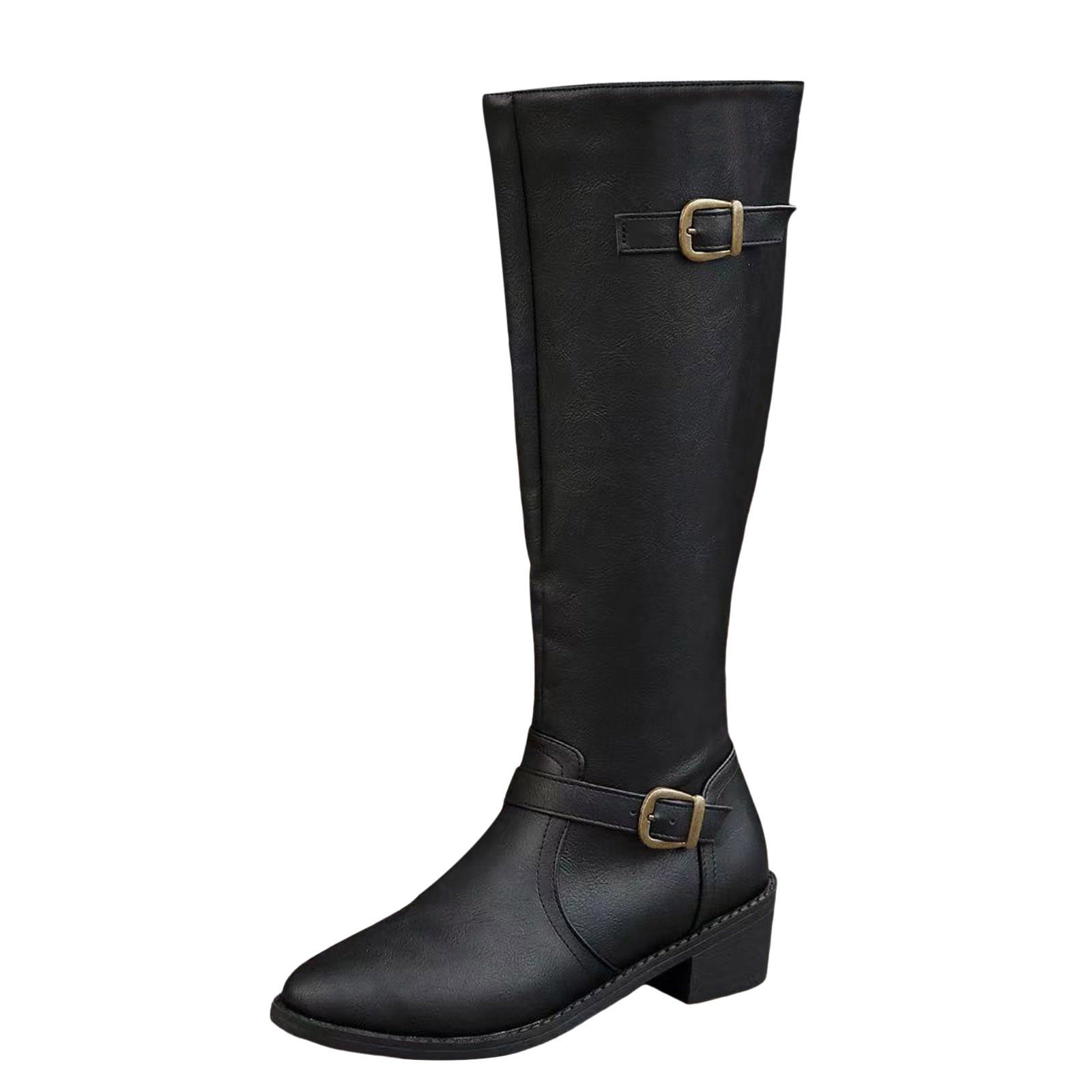 BOBOGOJP Back To School Women's Extra Wide Calf Low Heel Ankle Strap ...