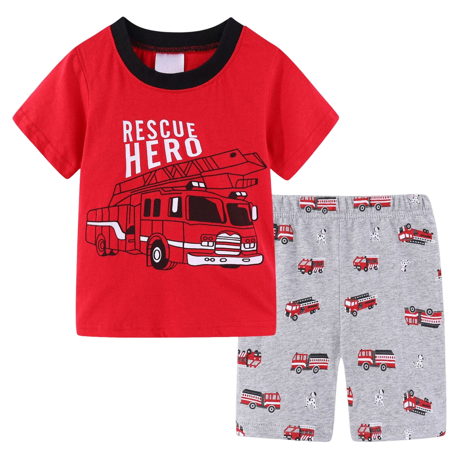 BOBOGOJP Boys Pajamas Little Boys Summer Pajamas 2 Piece Short Sleeve ...
