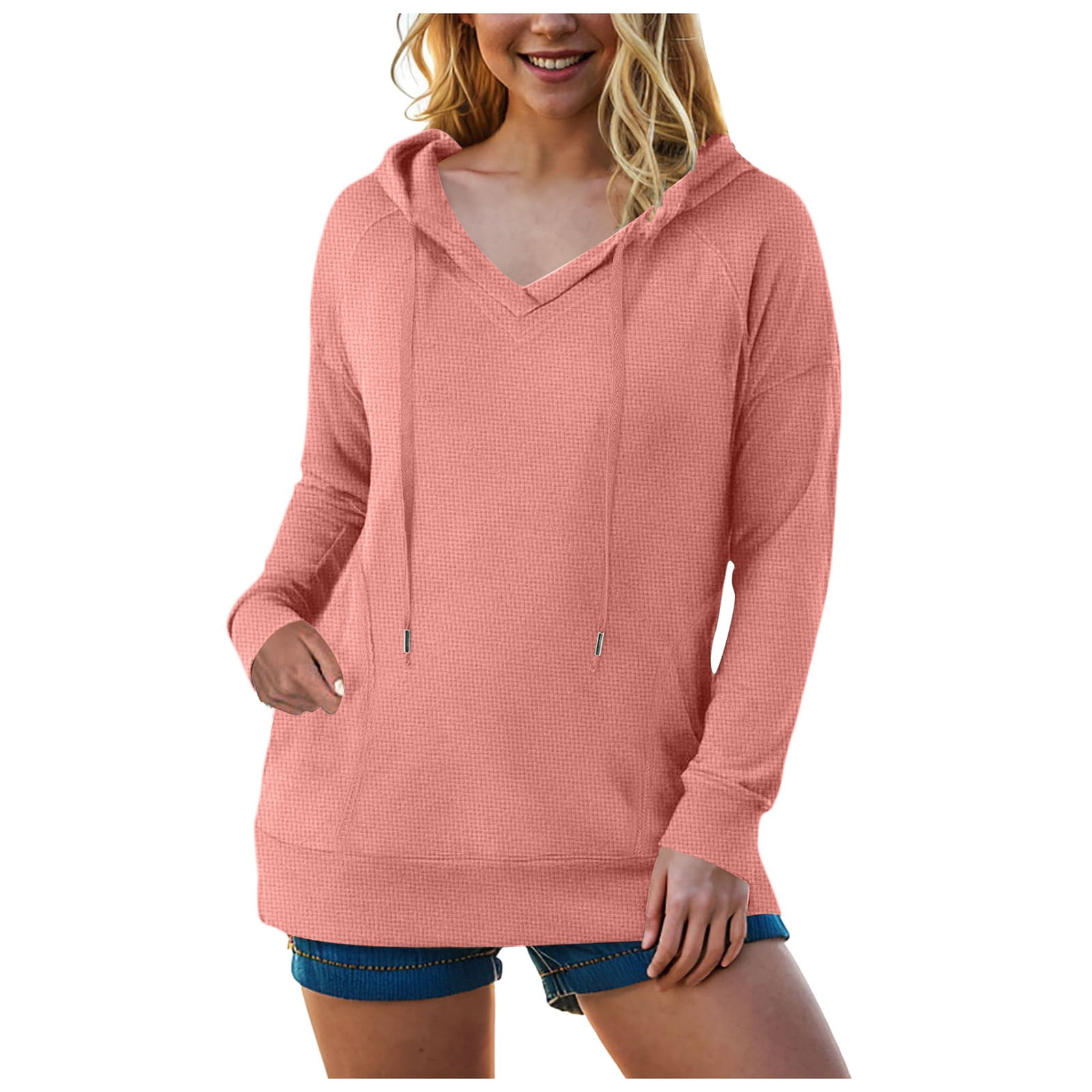 BOBOGOJP Cropped Hoodie Women Long Sleeve Fashion Hoodies Fall Pullover ...