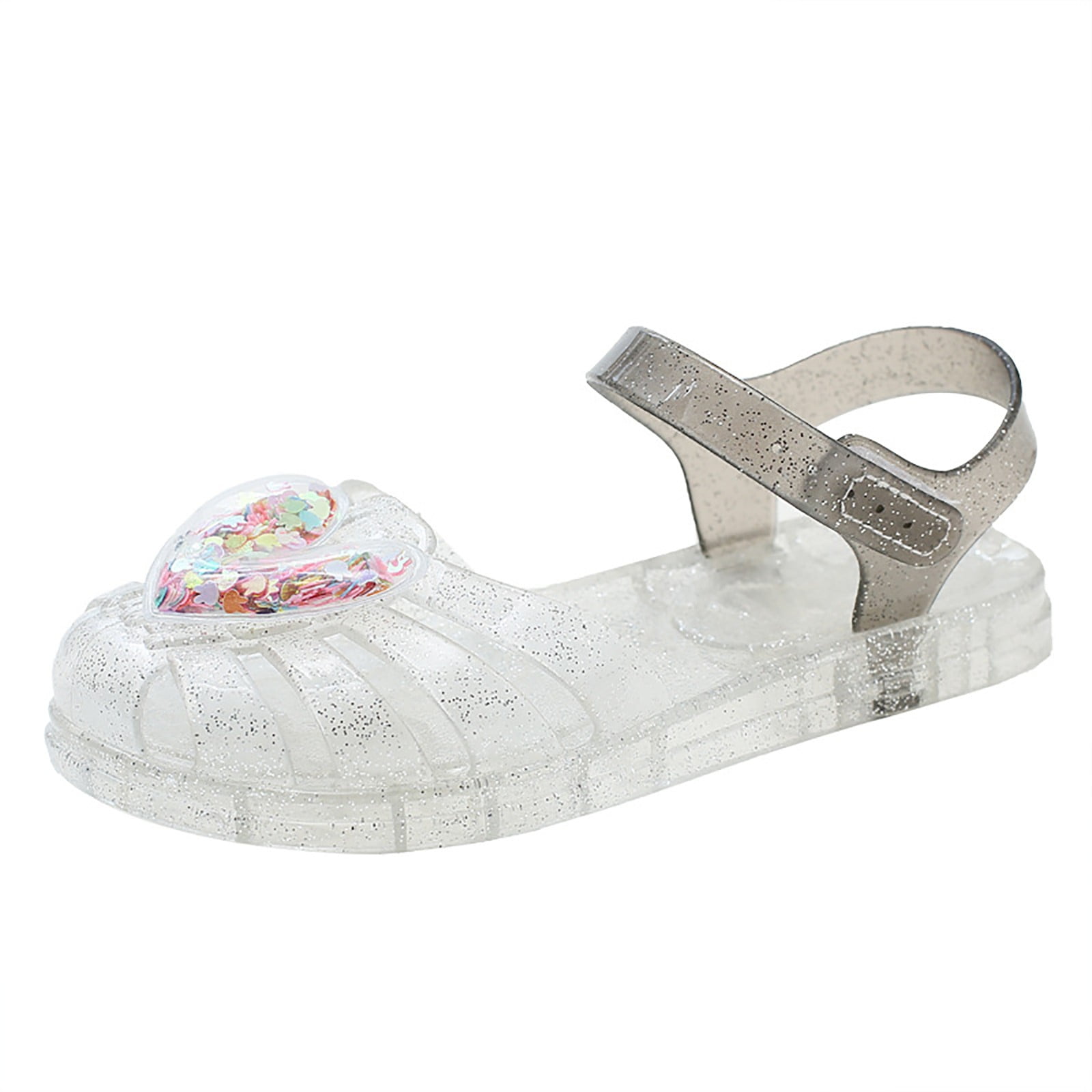 BOBOGOJP Cute Heart Jellies Shoes For Girls Soft Closed Toe Dress ...