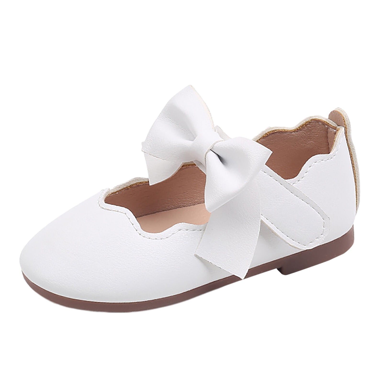 BOBOGOJP Dress Shoes For Girls Solid Bow Student Single Soft Dance ...