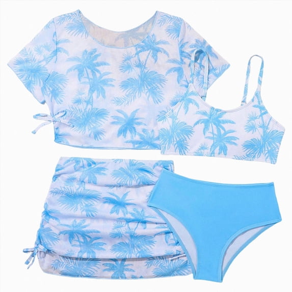 BOBOGOJP Girls 4 Swimsuit Set Print Bathing Suit with Quick Dry Modest ...