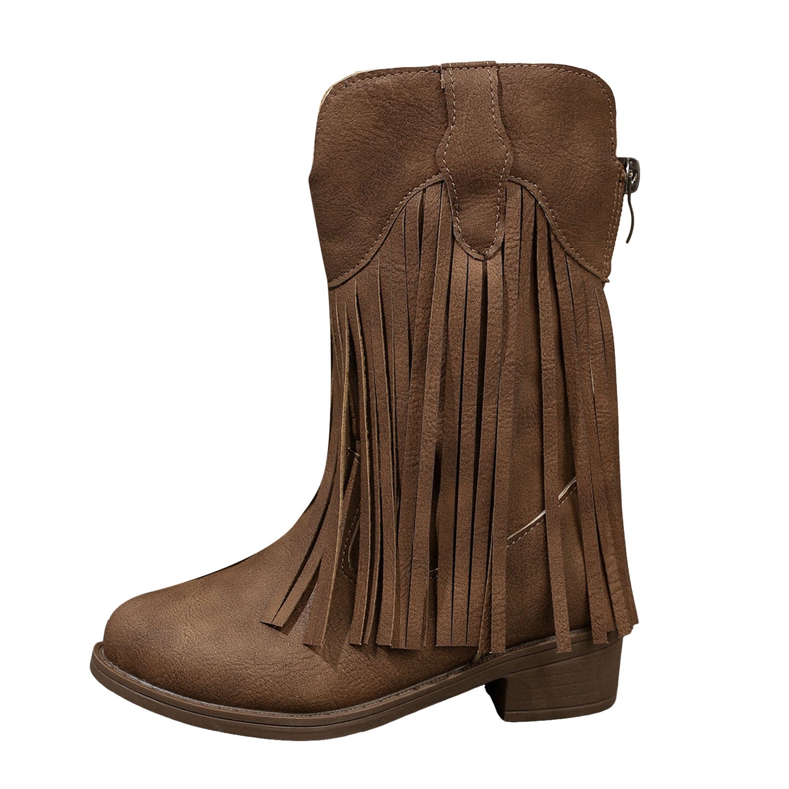 BOBOGOJP Girls Cowboy Boots with Tassel Fringe Western Cowgirl Boots ...