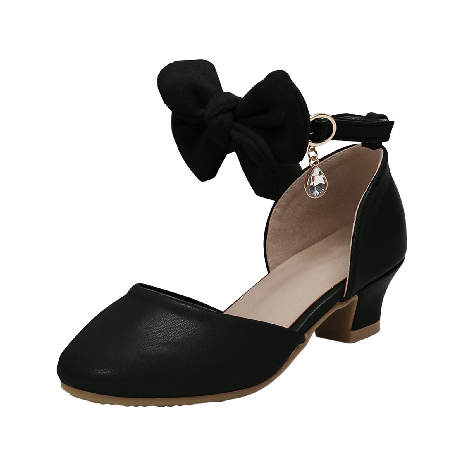 BOBOGOJP Girls Dress Shoes Low Heel Princess Flats Mary Jane Flower ...