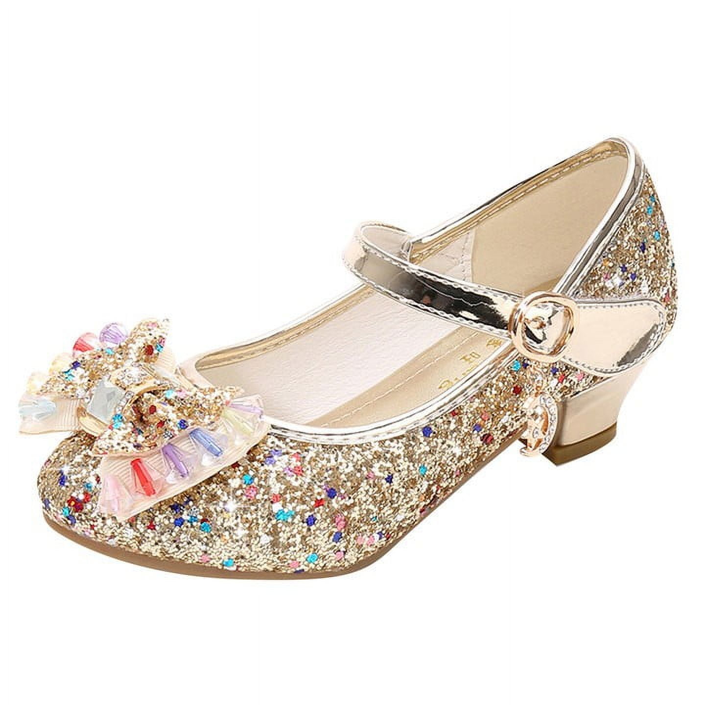 BOBOGOJP Girls Dress Shoes Wedding Party Heel Mary Jane Princess Flower ...