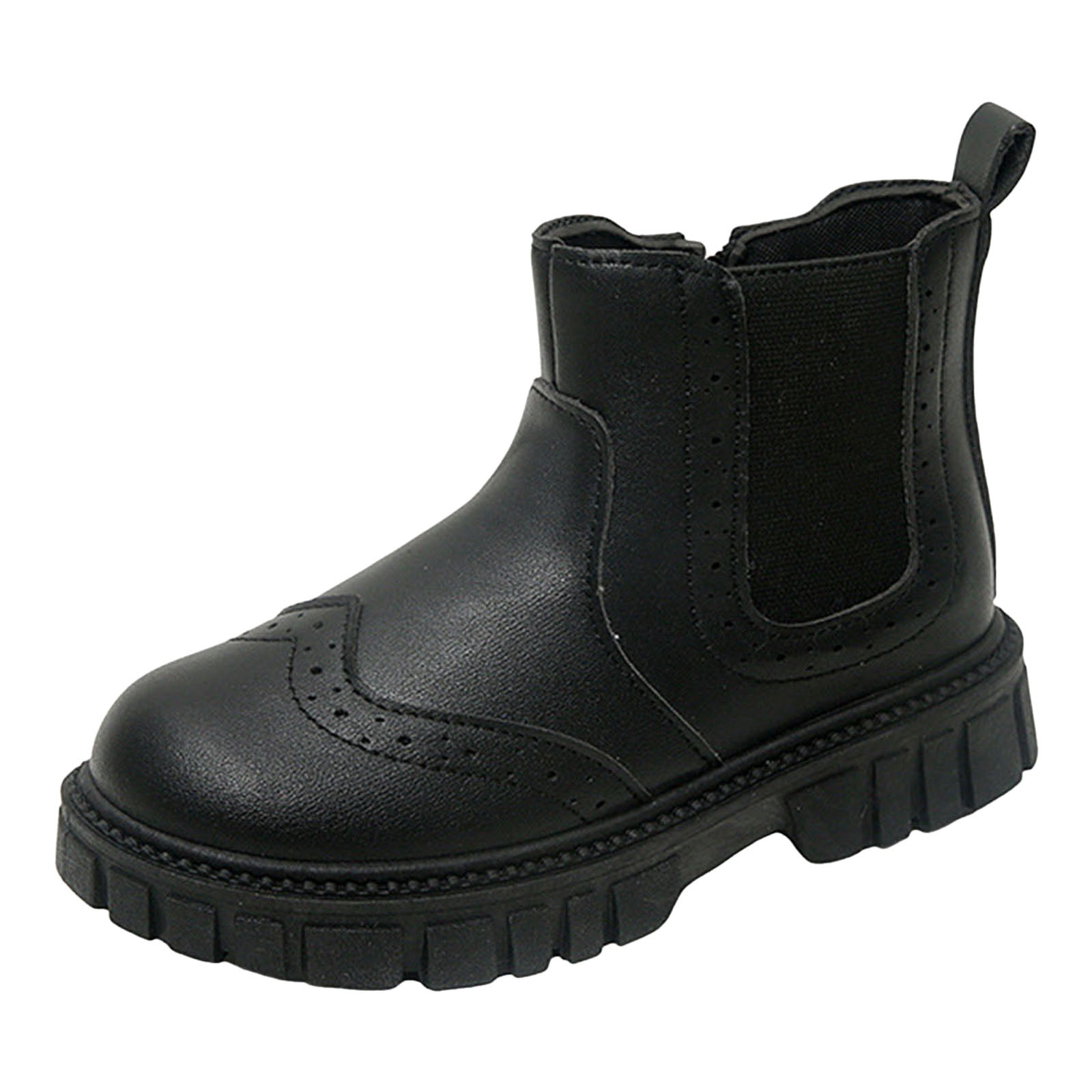 BOBOGOJP Girls Leather Boots Shoes Waterproof Bow Side Zip Short Boots ...