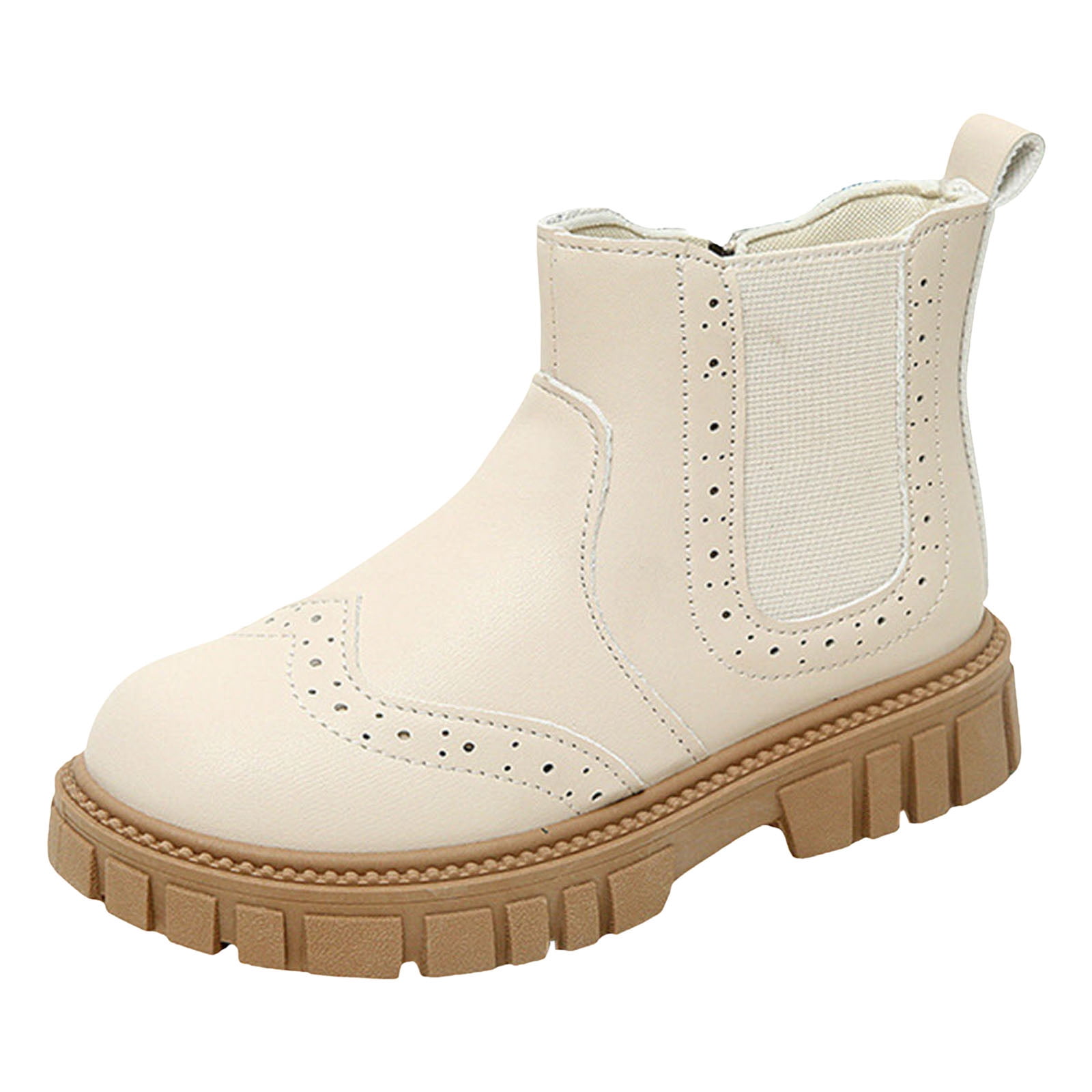 BOBOGOJP Girls Leather Boots Shoes Waterproof Bow Side Zip Short Boots ...