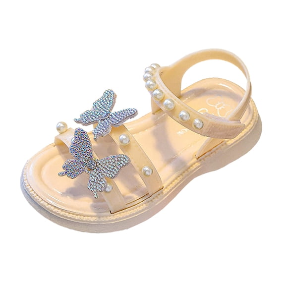 BOBOGOJP Girls Sandals Butterfly Print Open Toe Sparkly Summer Princess ...