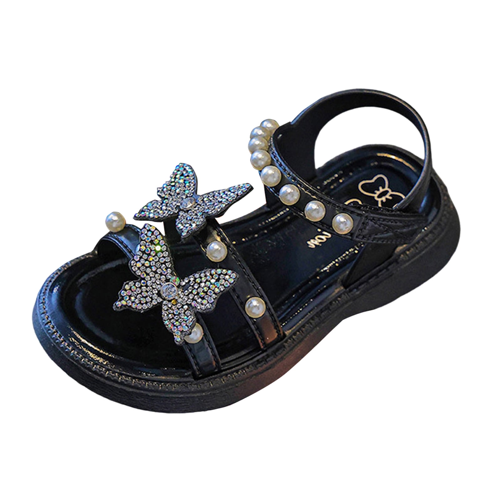 BOBOGOJP Girls Sandals, Open Toe Cute Bow Princess Girls Flats, Sparkly Summer Dress Shoes ...