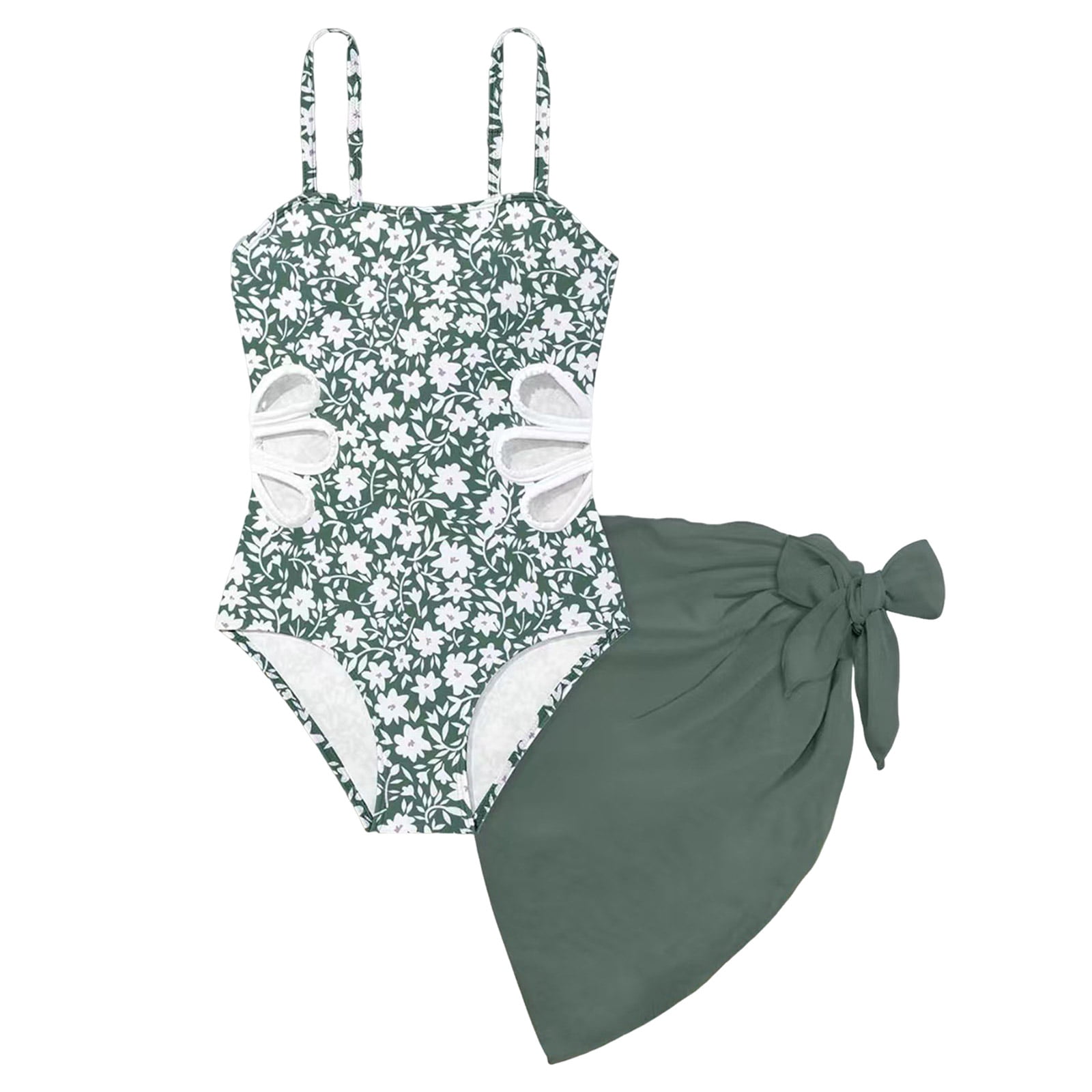 BOBOGOJP Girls Swimsuit, Adjustable Straps Cut Out One Piece Bathing ...