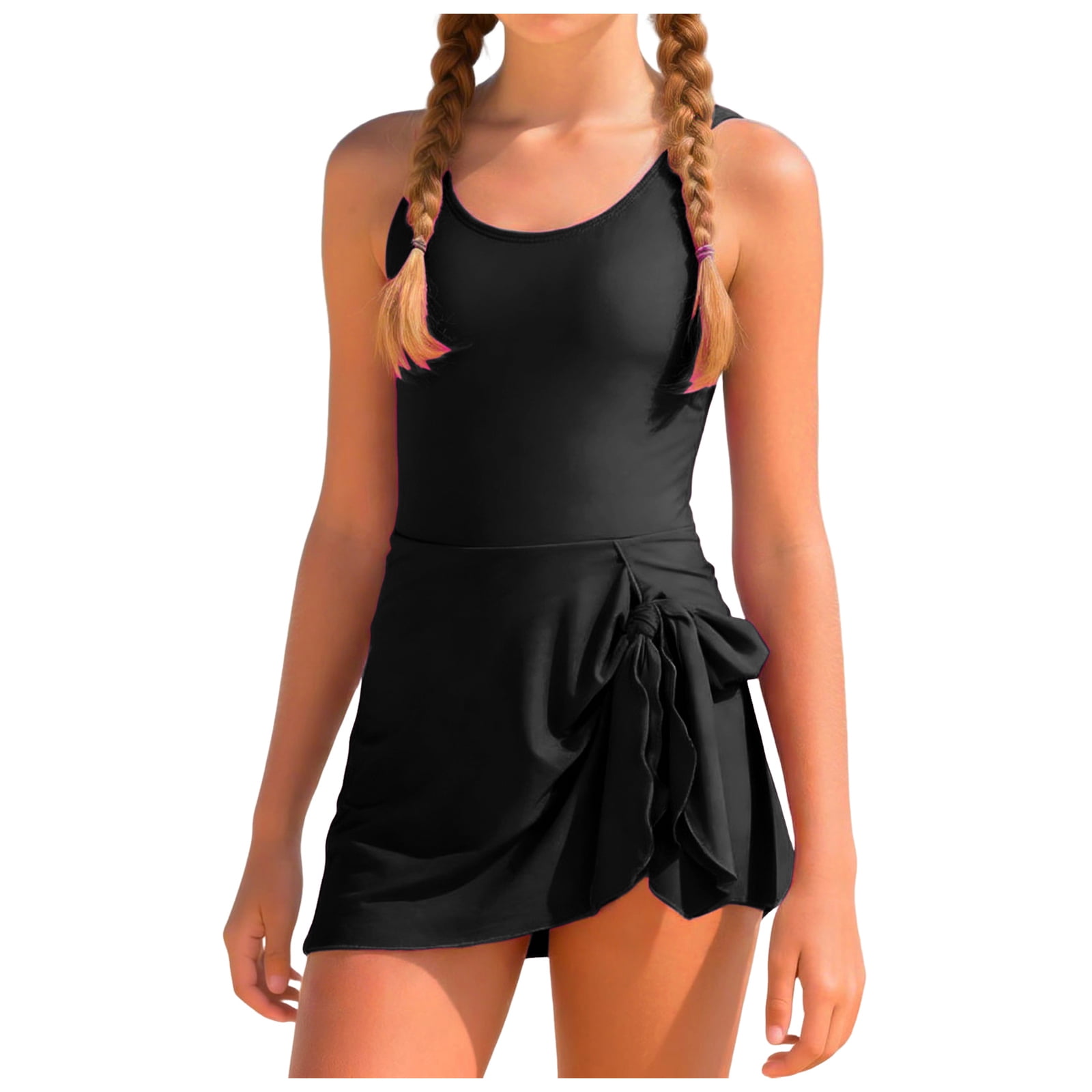 BOBOGOJP Girls Swimsuit Tummy Control One Piece Swim Dress 2026 ...