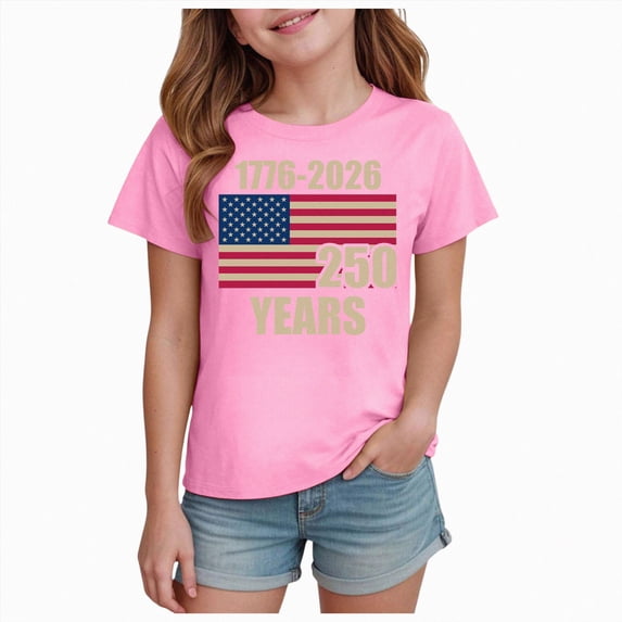 BOBOGOJP Kid Toddler Girl 4th of July Shirt 250th Anniversary T-Shirt ...