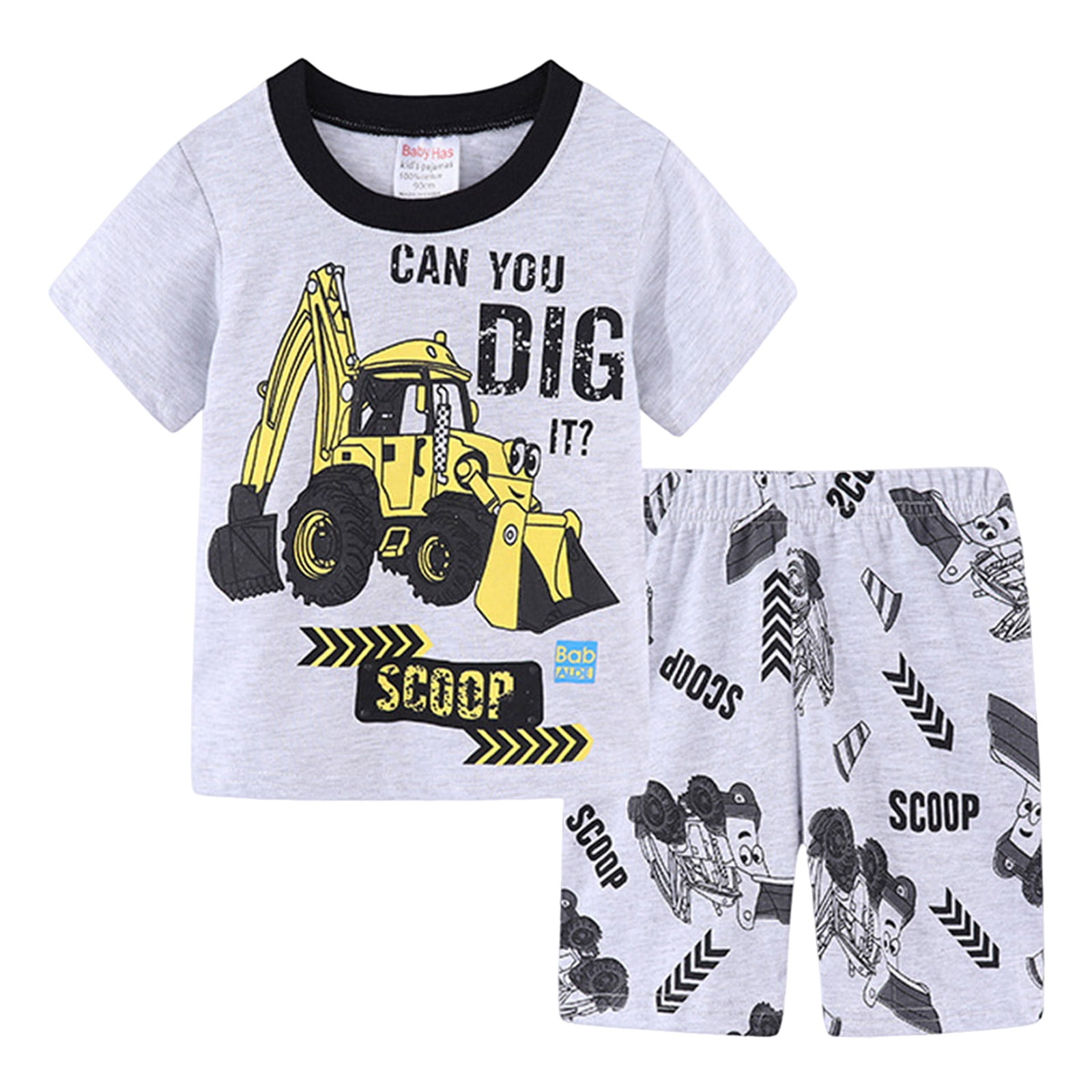 BOBOGOJP Little Boys Short Set Pajamas for Boys Cotton Toddler Train ...