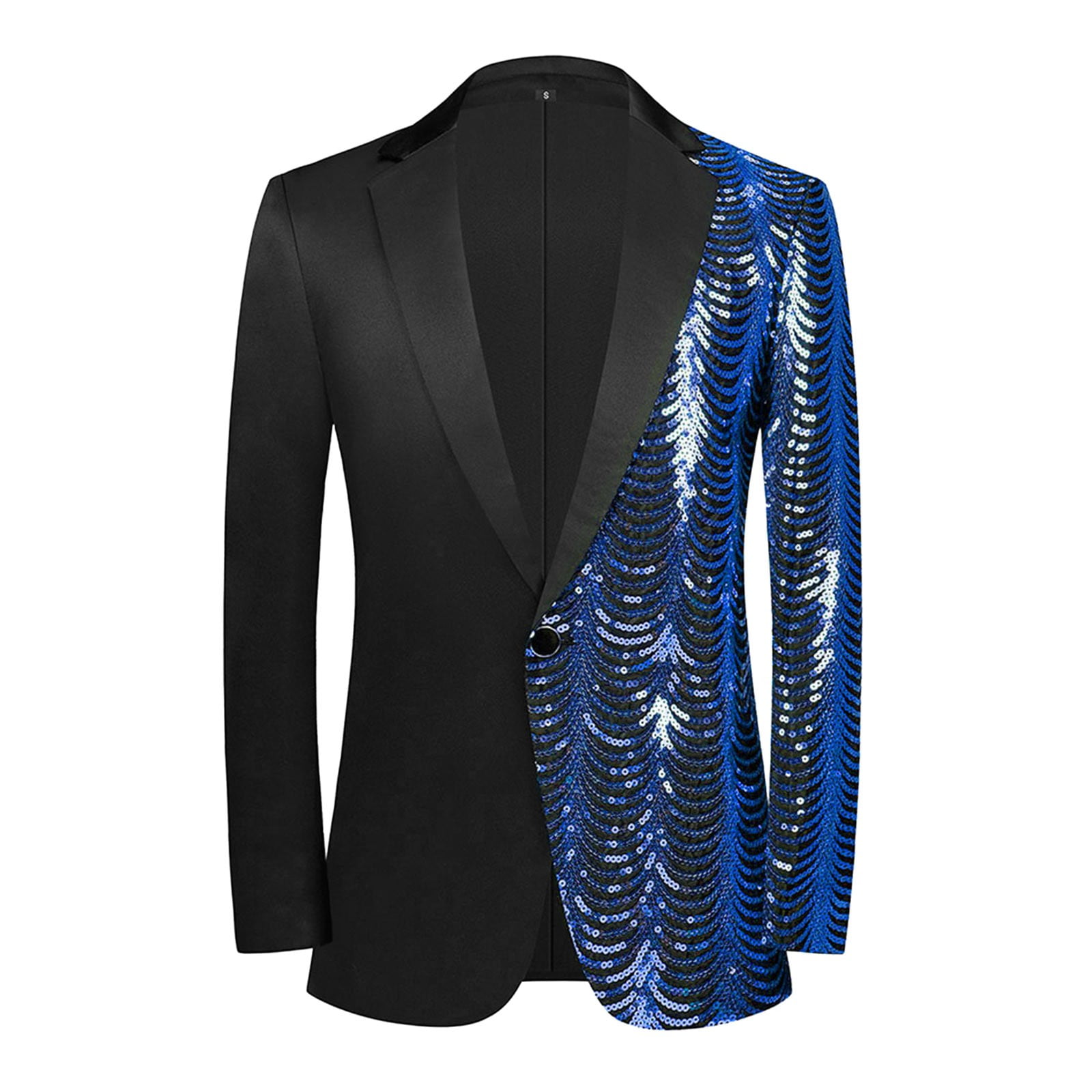 BOBOGOJP Men Sequin Shiny Prom Suit Jacket One Button Slim Fit Sport ...