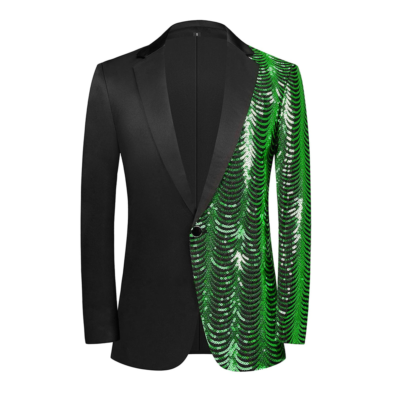 BOBOGOJP Men Sequin Shiny Prom Suit Jacket One Button Slim Fit Sport ...