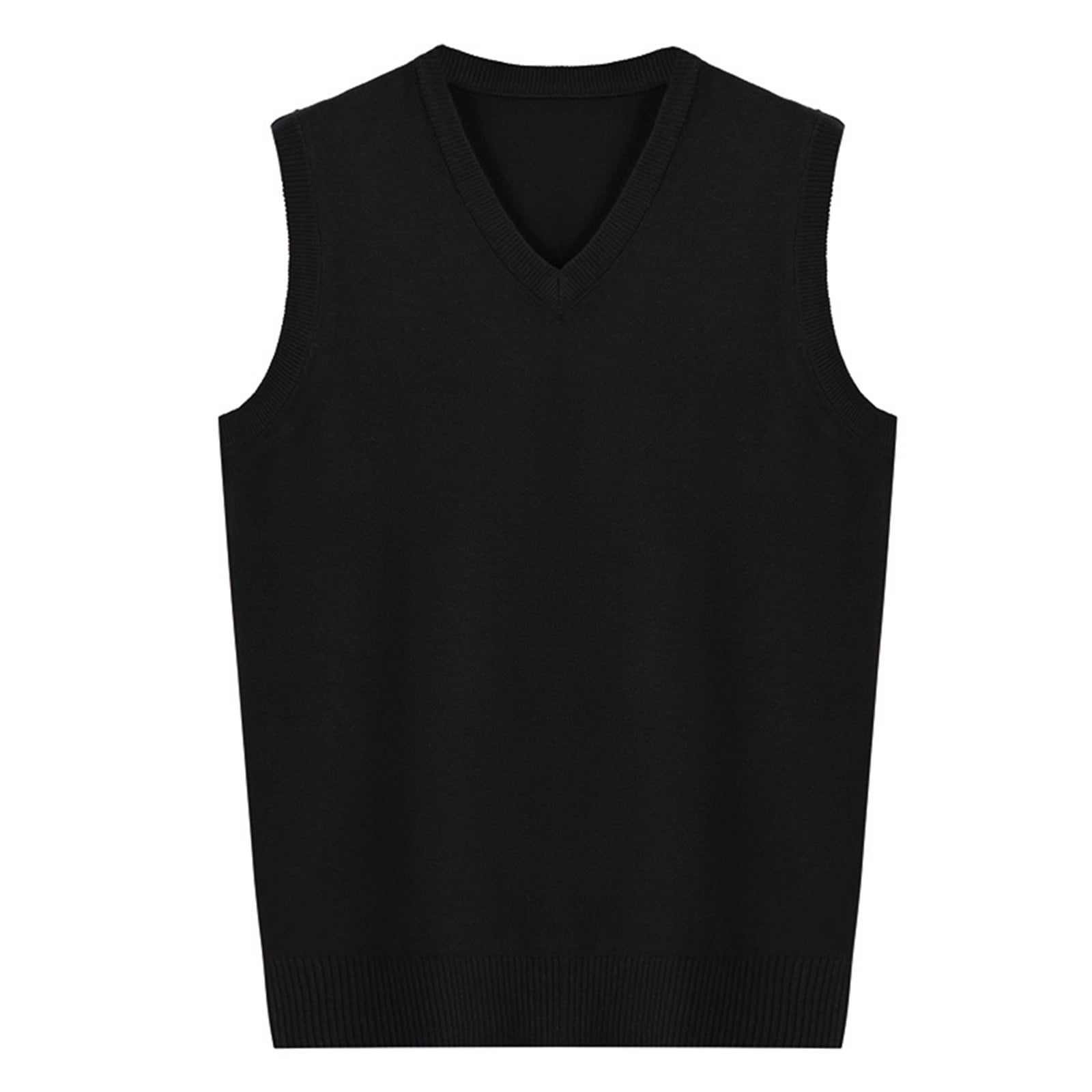 BOBOGOJP Men's Knit Cotton Solid Vest (Navy,L) - Walmart.com